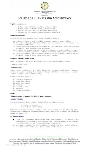 Module 2b - Notes Receivables-1 - Topic: Notes Receivable Learning ...