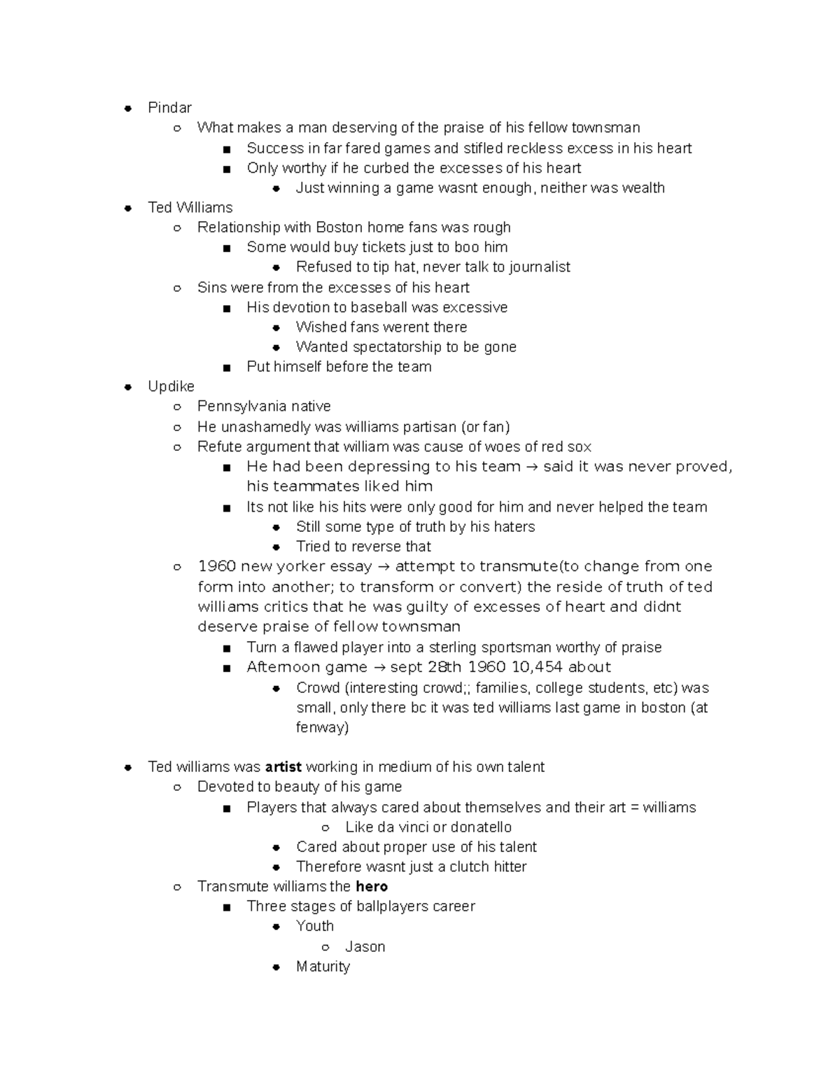 HIST 1250 Lecture Notes - Pindar What makes a man deserving of the ...