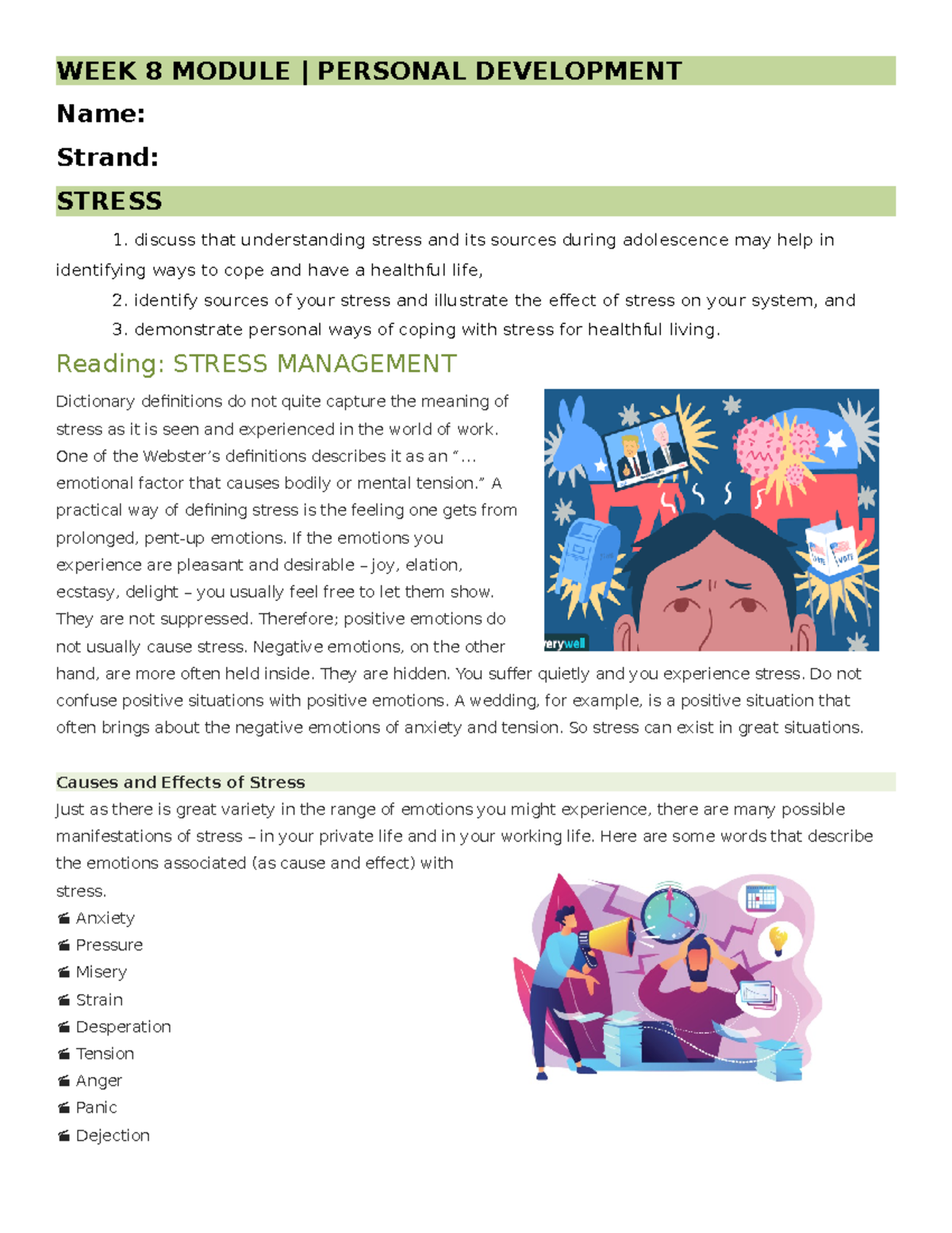 Personal Development Week8 - WEEK 8 MODULE | PERSONAL DEVELOPMENT Name ...