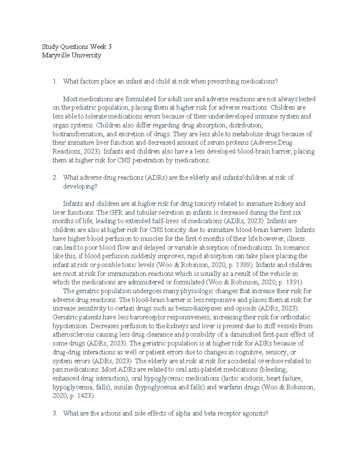 Week 3 study guide questions - Study Questions Week 3 Maryville ...