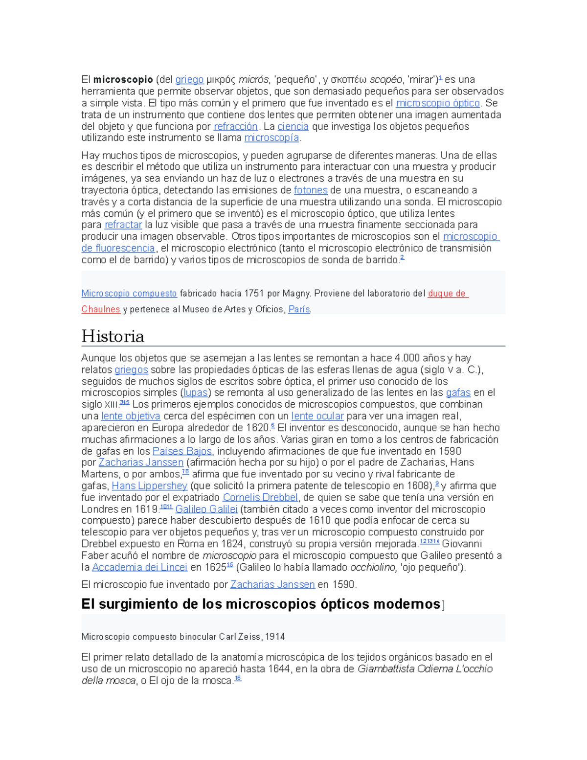 el microscopio resumen - El microscopio (del griego μικρός micrós ...