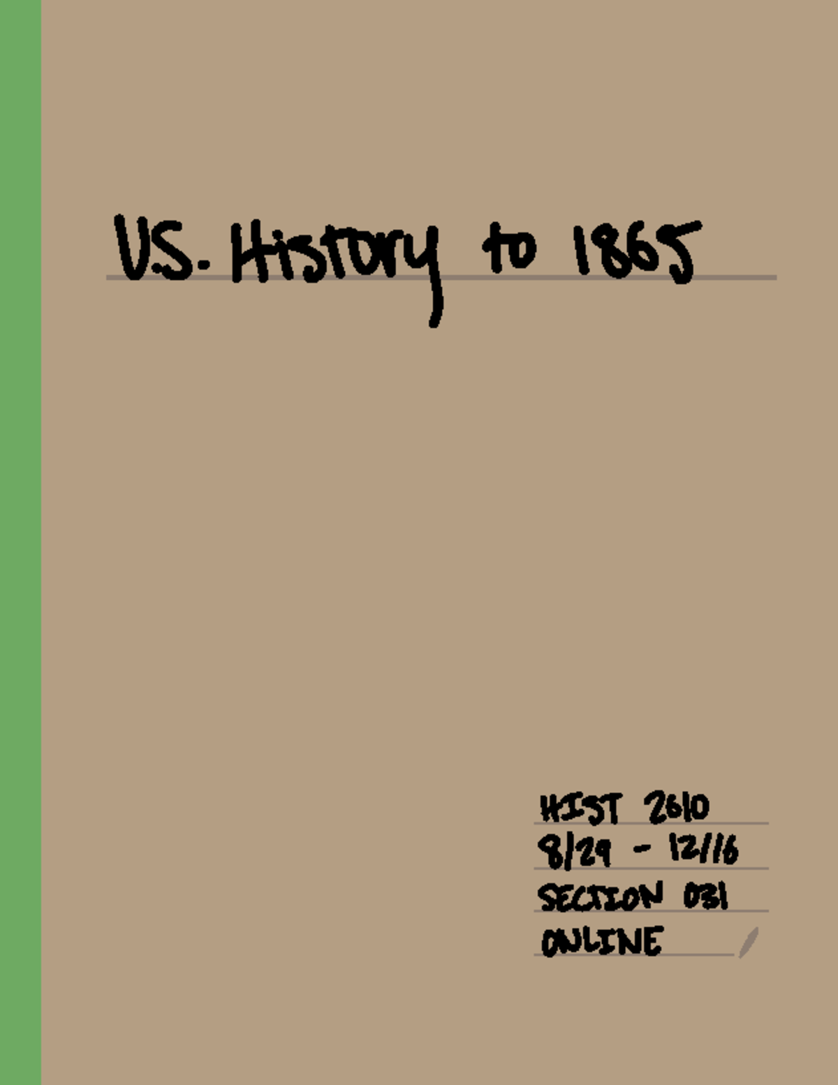 US History To 1865 - Notes on the assigned reading (basically the ...