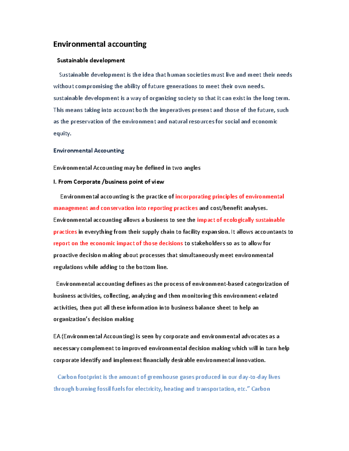 Environmental accounting - Environmental accounting Sustainable ...