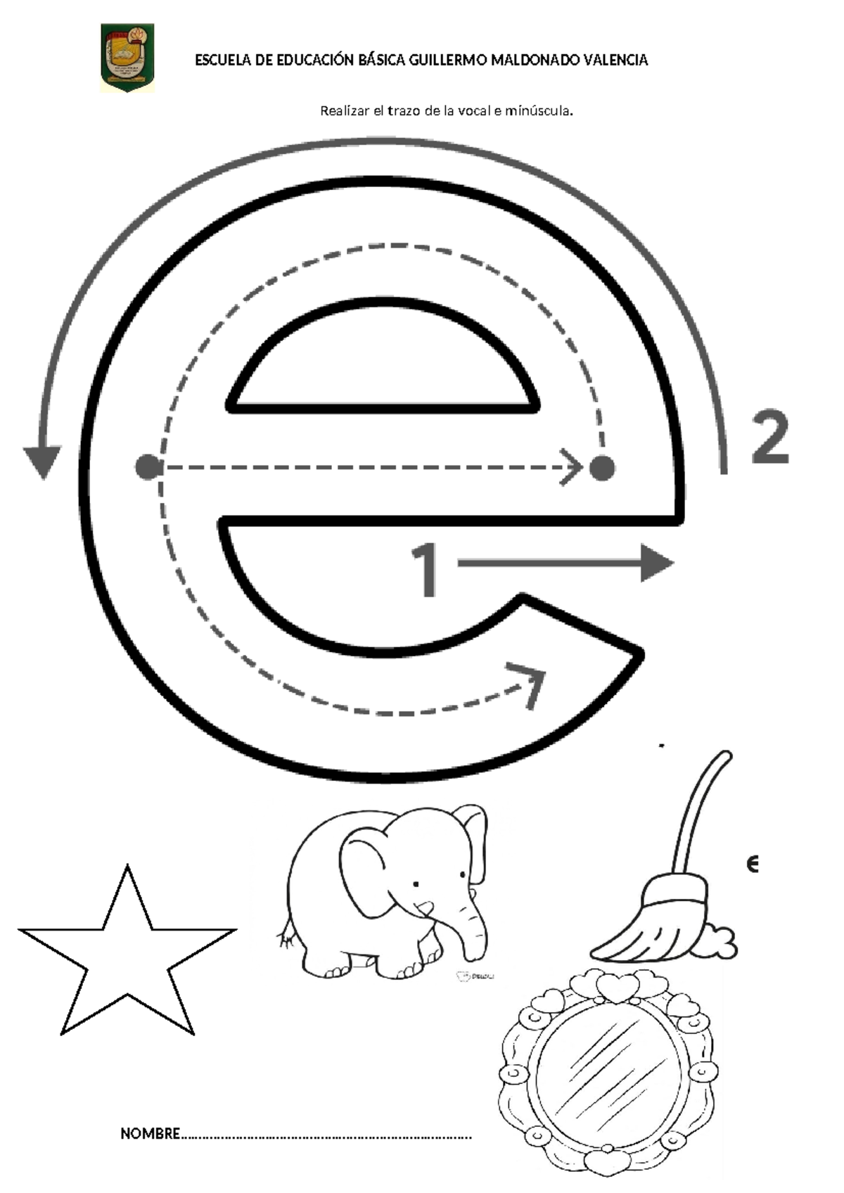 Hojas DE Trabajo Numero 3 Y Vocal E - Realizar el trazo de la vocal e minúscula. FORMAR EL ...