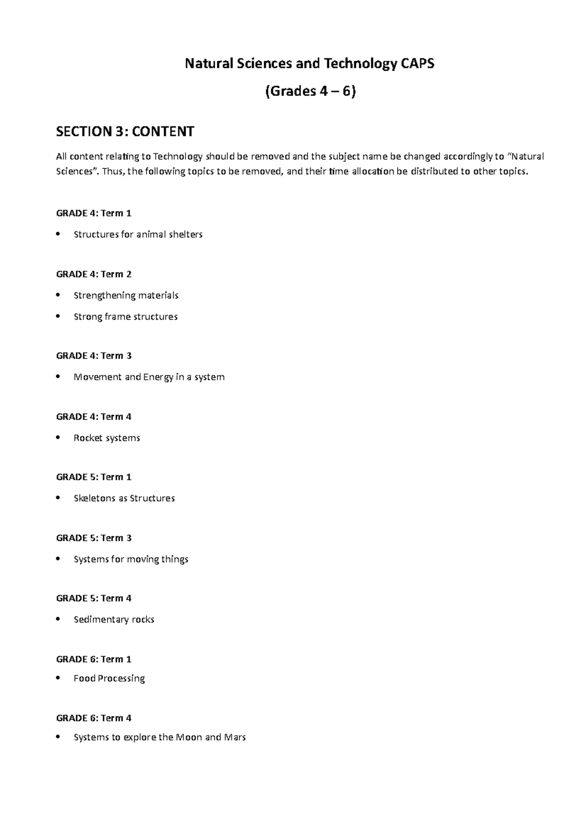 NS AND TECH IP Grades 4 - 6 Edited 2 - Natural Sciences and Technology ...