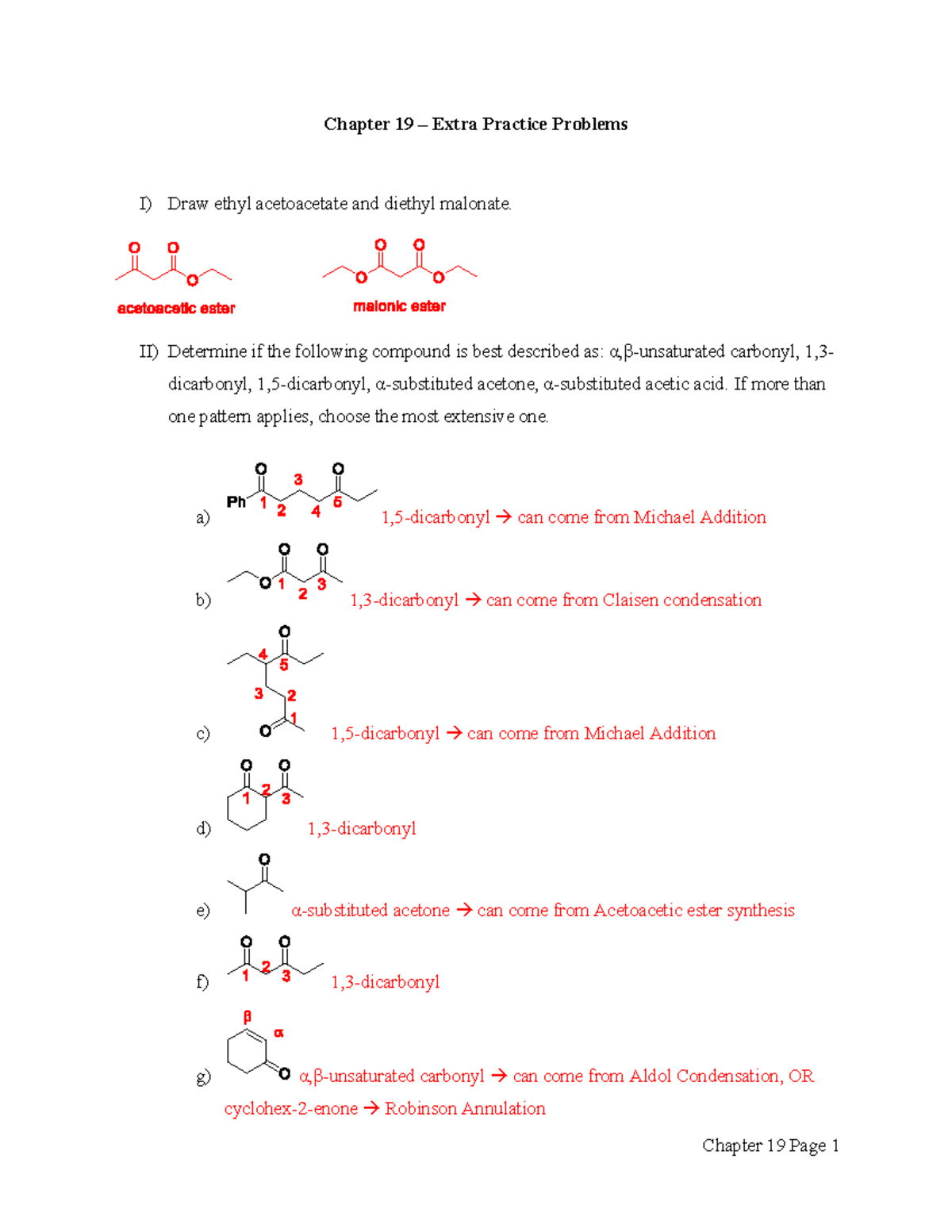 Chapter 19 Practice Problems Answer KEY - Chapter 19 3 Extra Practice ...