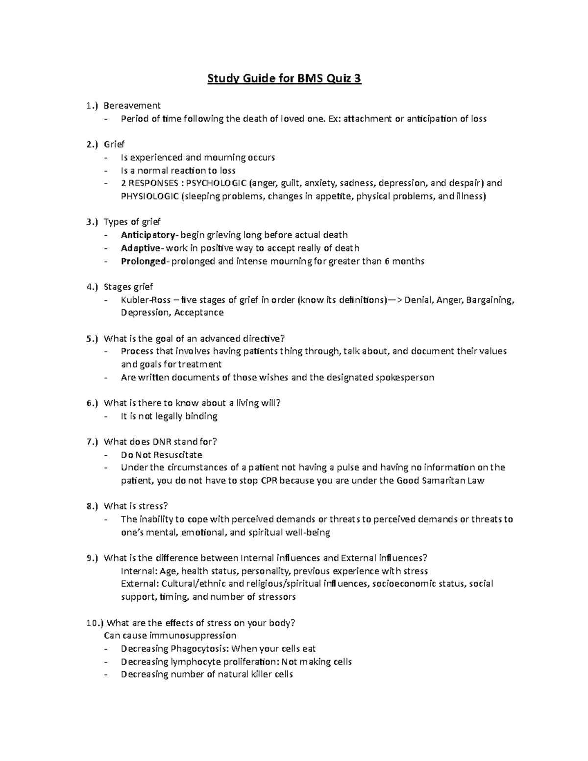 BMS Quiz 3[1106] - BMS Quiz Study Guide - Study Guide for BMS Quiz 3 1 ...