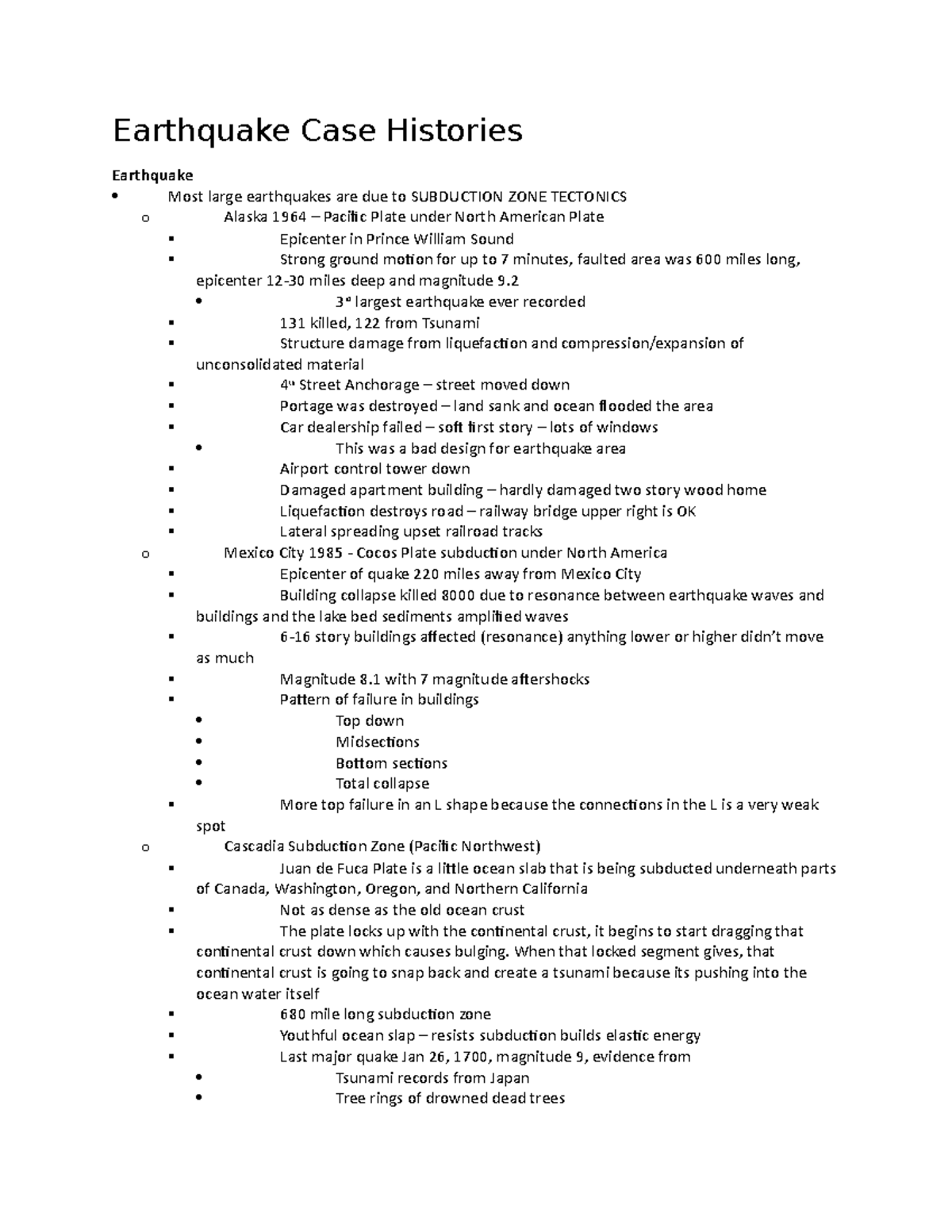 Earthquake Case Histories - When that locked segment gives, that ...