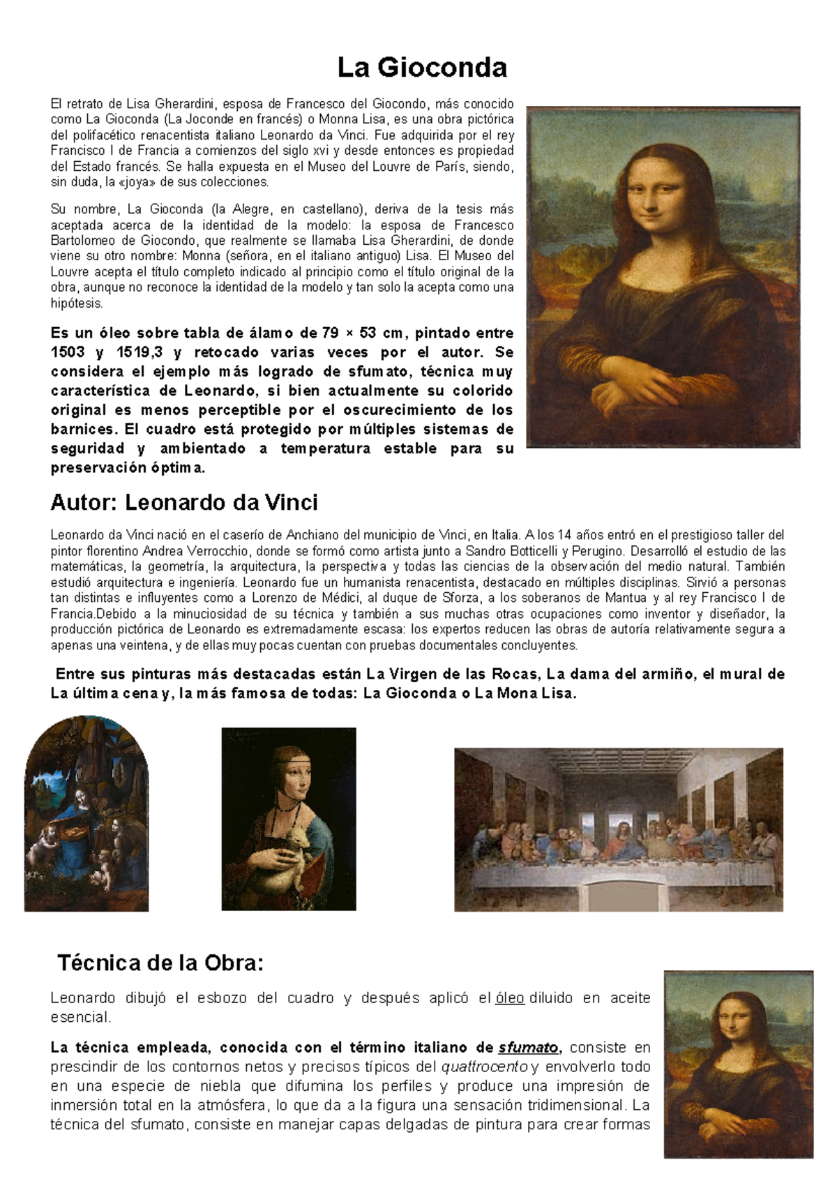 LA Gioconda Y EL Collage - La Gioconda El retrato de Lisa Gherardini ...