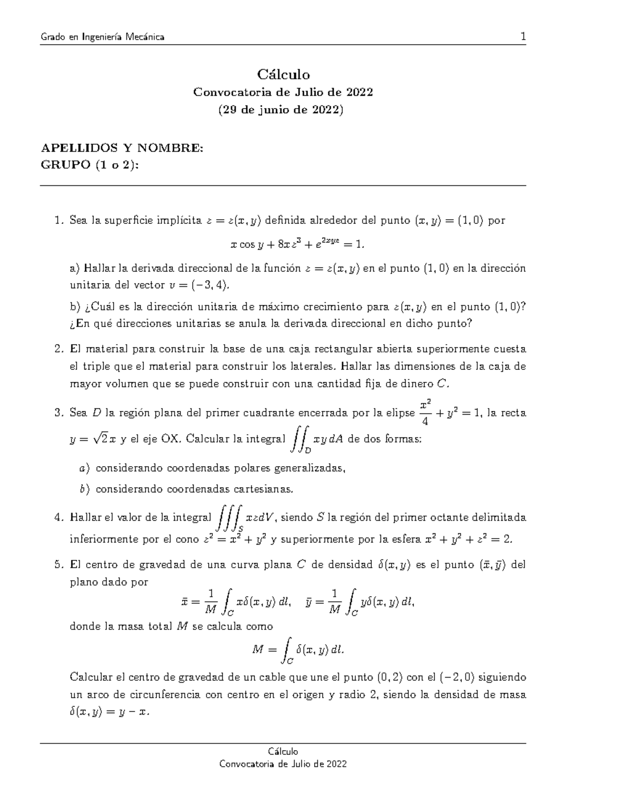 Ex cal mec jul C2122 - examen - Grado en Ingenier ́ıa Mec ́anica 1 C ...