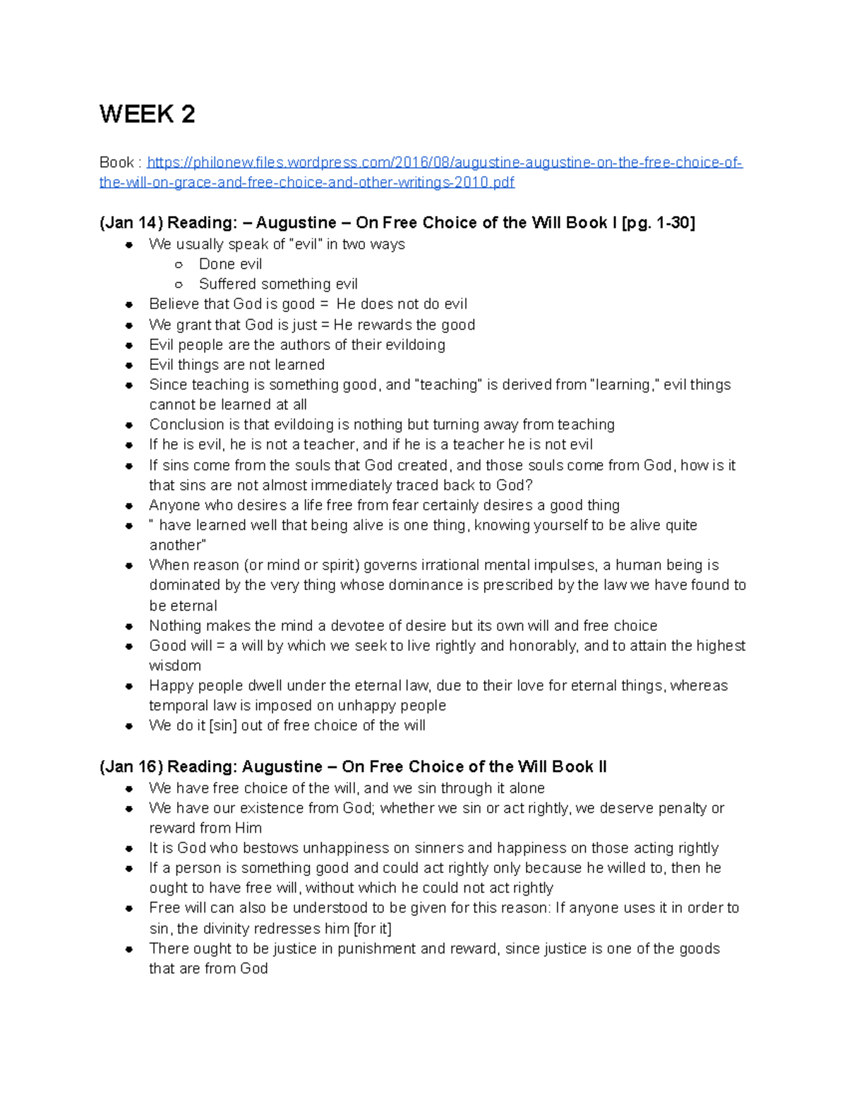 Augustine Free Choice Of The Will