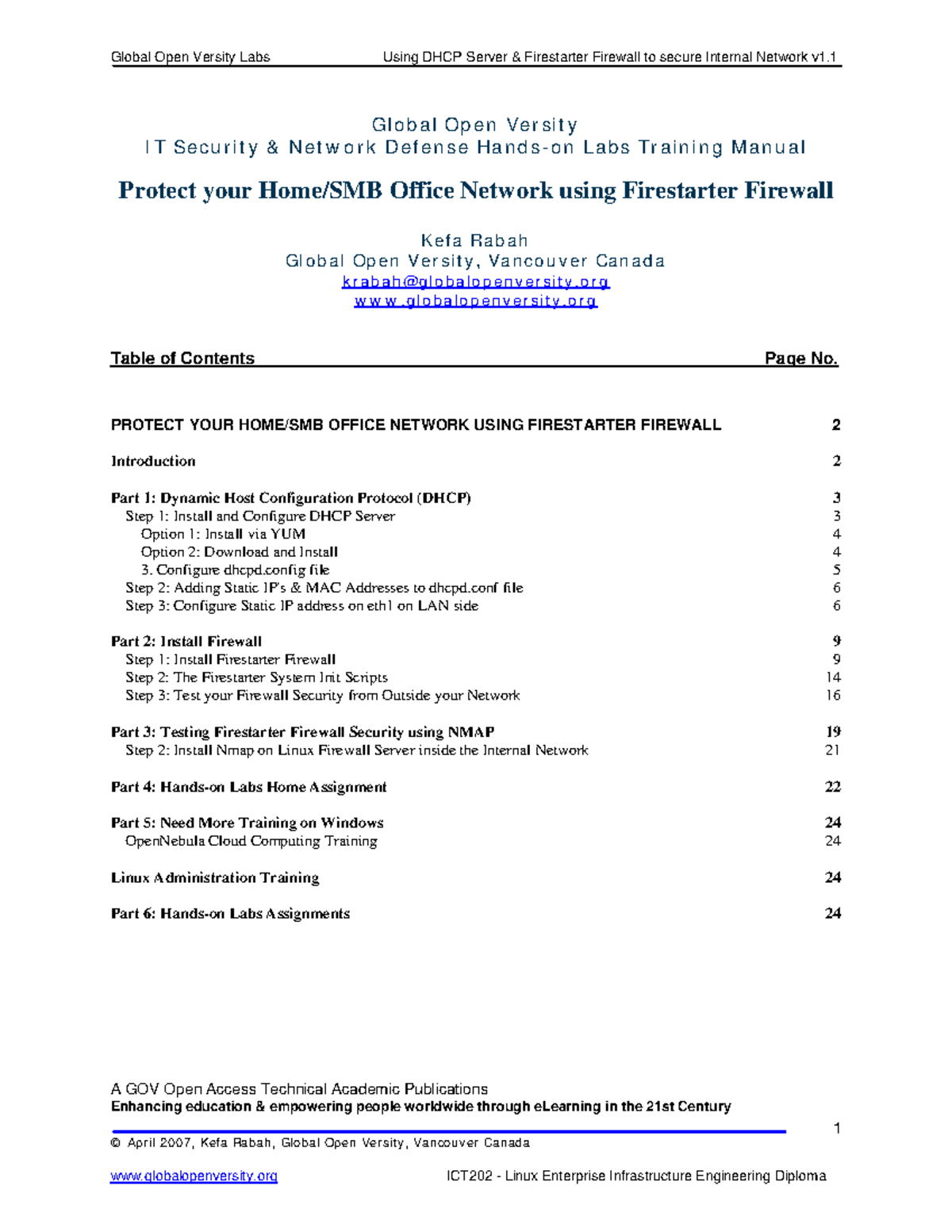 Module 08 - Protect your Home-SMB Office Network using Firestarter ...
