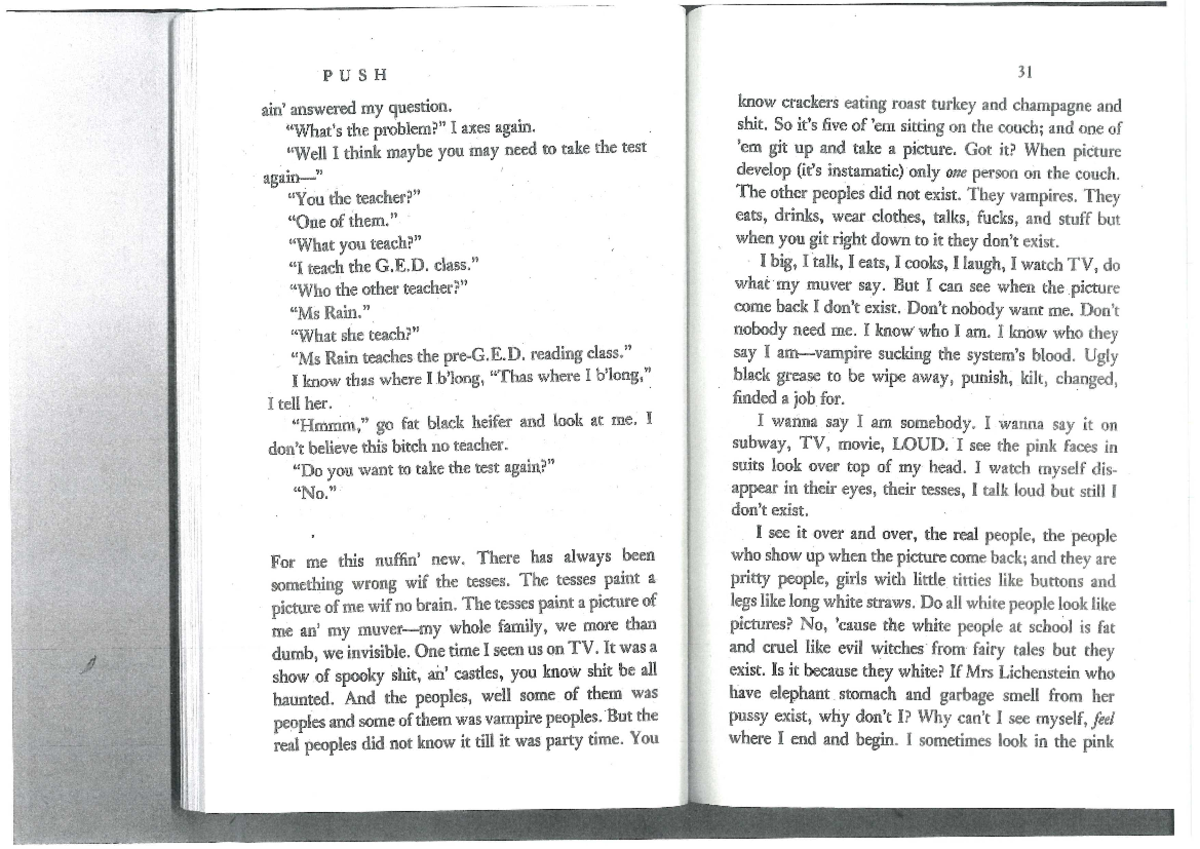 Push 30 - 60 - Push book - P U S H ain' answered my question. "What's ...