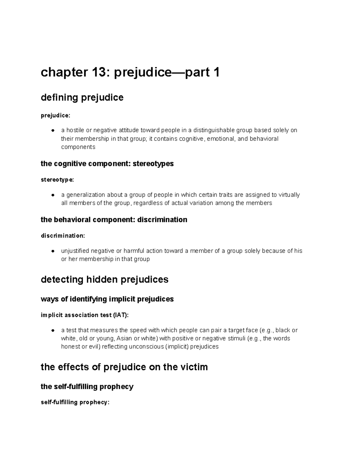Chapter 13 prejudice - reading notes - chapter 13: prejudice—part 1 ...