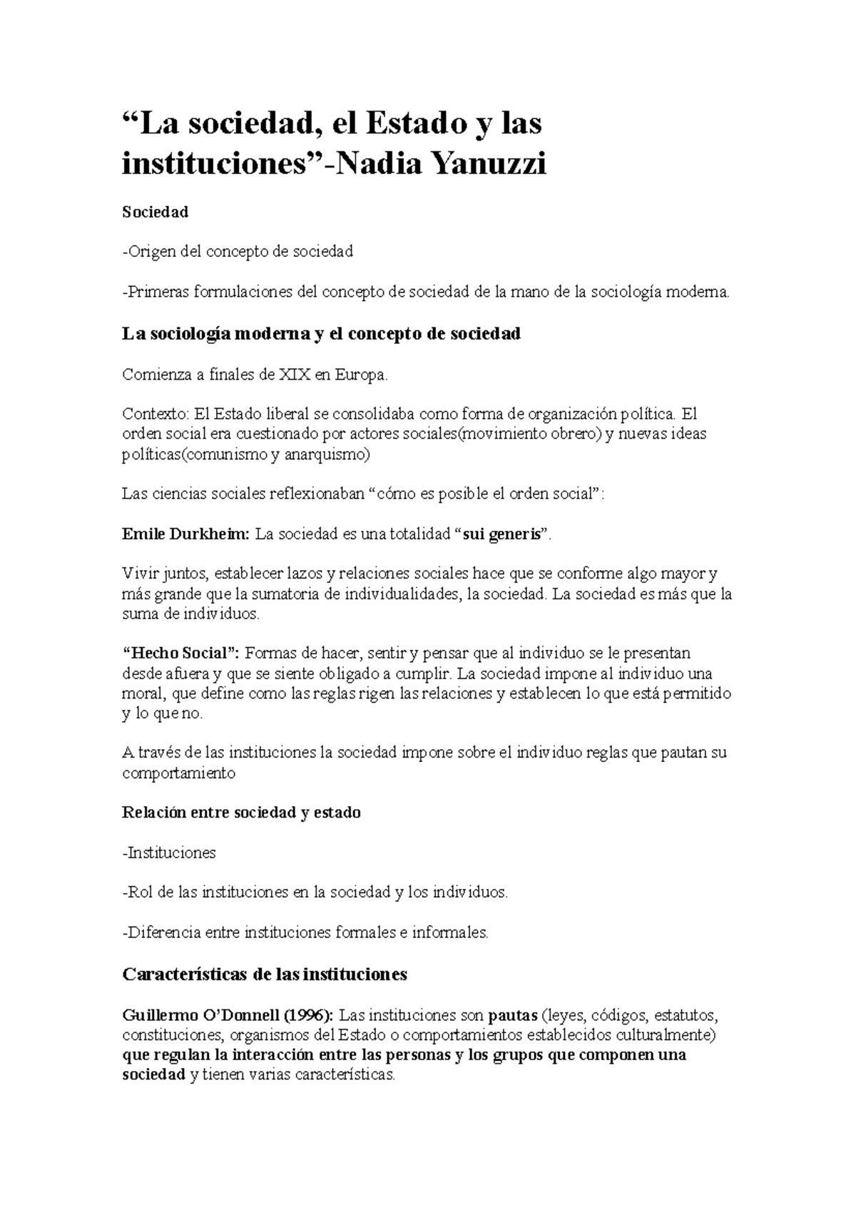 La sociedad y estado Yanuzzi - “La sociedad, el Estado y las ...