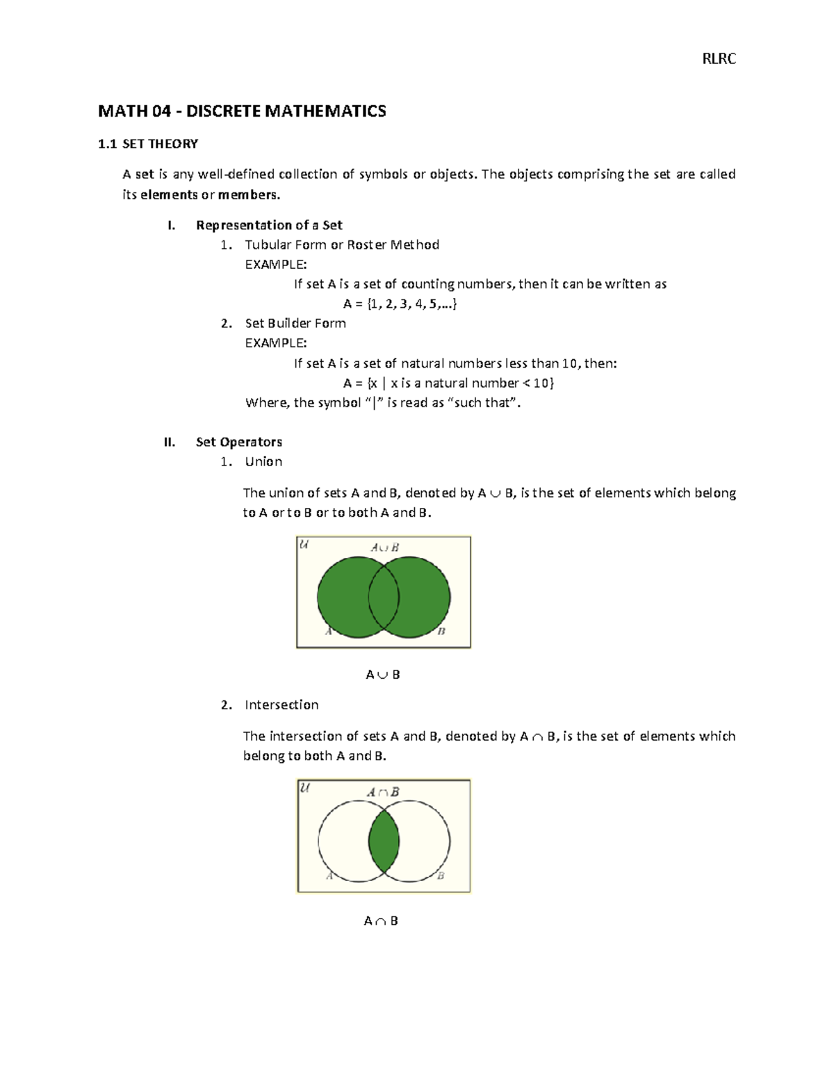 Math 04 Discrete Math Lecture Notes 4 Math 04 Discrete