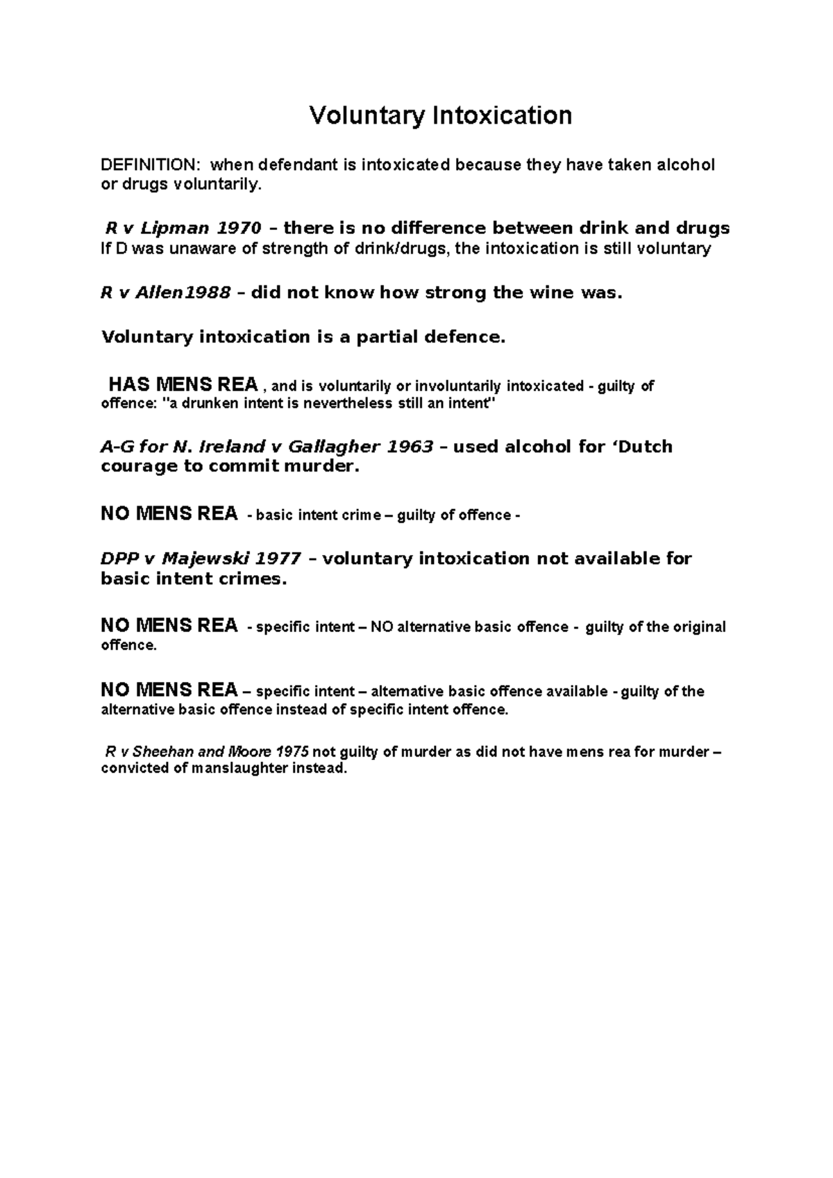 Intoxication application - Voluntary Intoxication DEFINITION: when ...