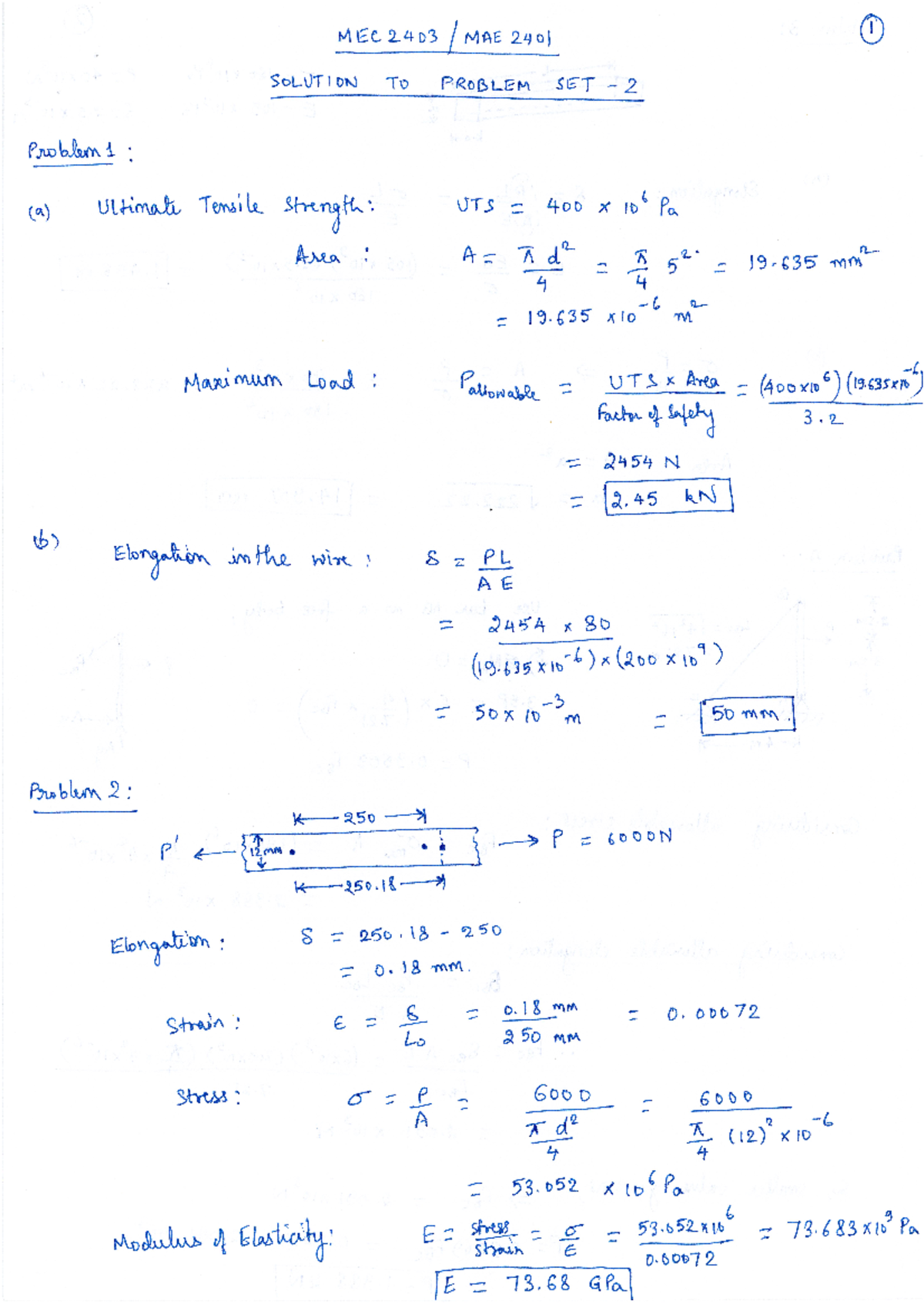 Solution - Problem Set 2 - MEC 2403 - Studocu Solution - Problem Set 2 - MEC 2403 - Studocu