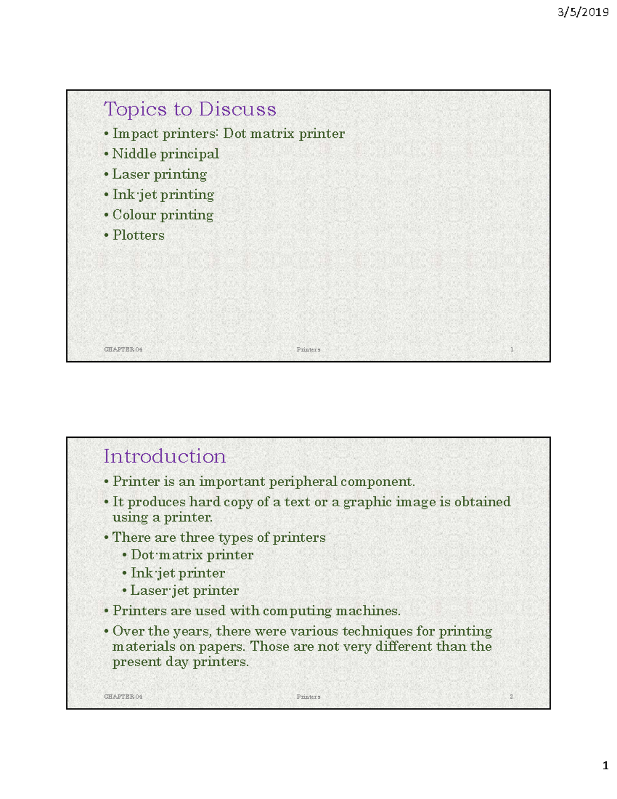 [CSE 3103] LEC 03 - we will learn the mechanism of printer - Topics to ...