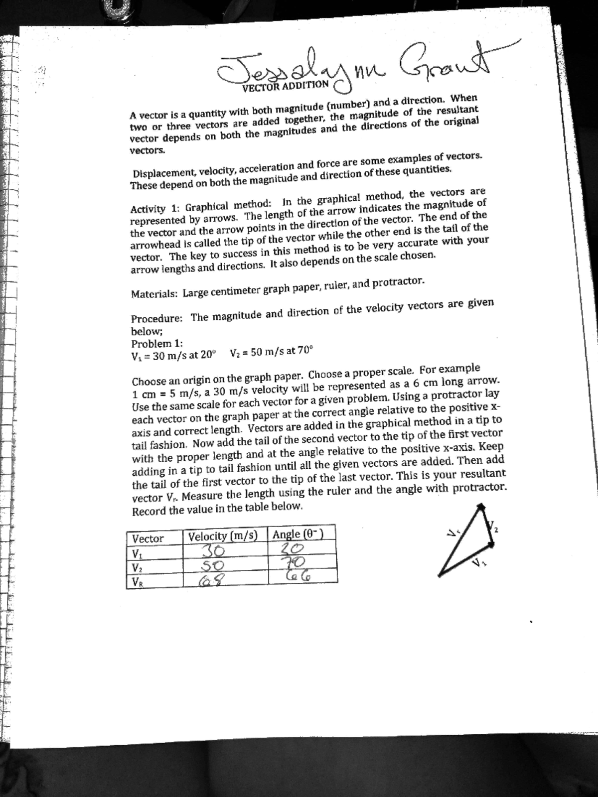 Vector addition lab - Physics lab - PHYS 1401 - Studocu