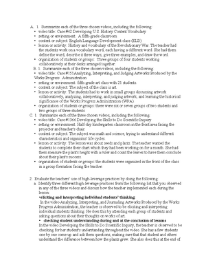 DIM4 TASK 2 Evaluating Learning AND Instruction - Pre-Assessment A. Analyze the student - Studocu