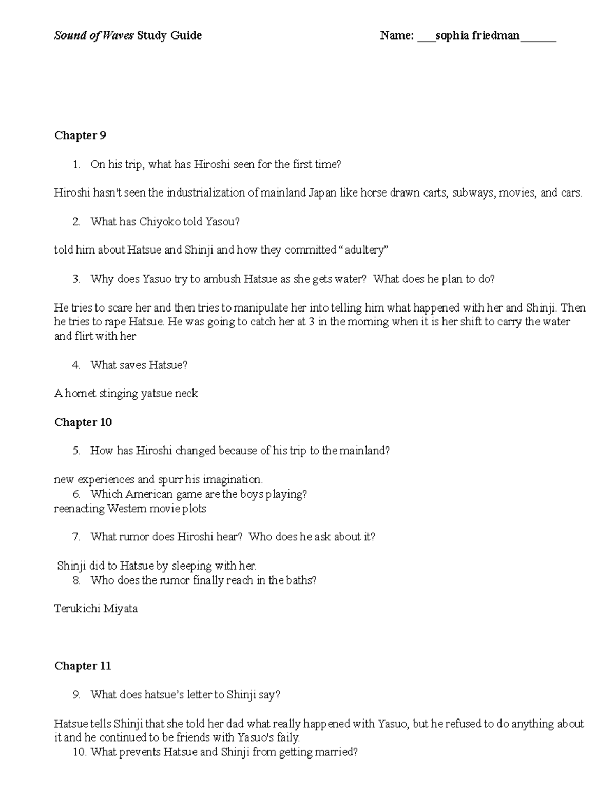 Sound of Waves Study Guide 9-16 - Sound of Waves Study Guide Name ...