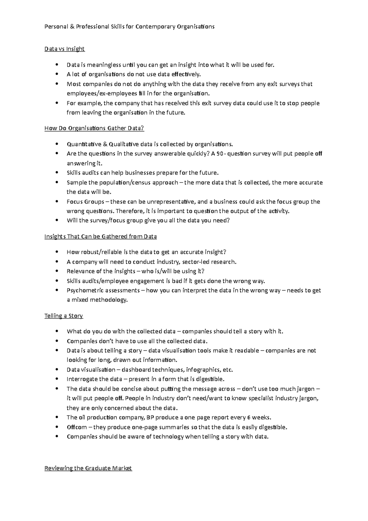 Notes for Personal & Professional Skills - Personal & Professional ...