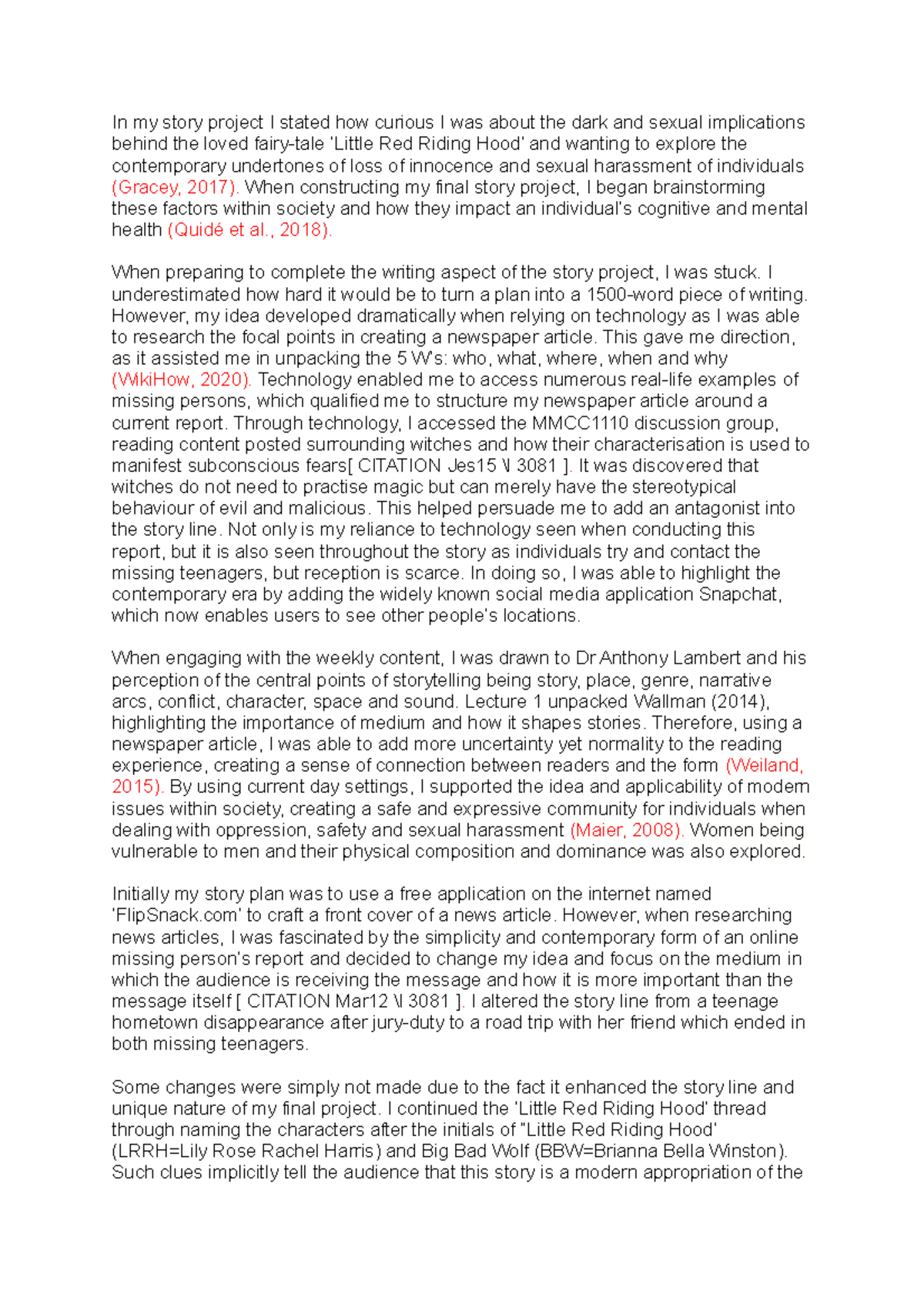 MultiModal Storytelling Scholarly reflection story project - In my ...