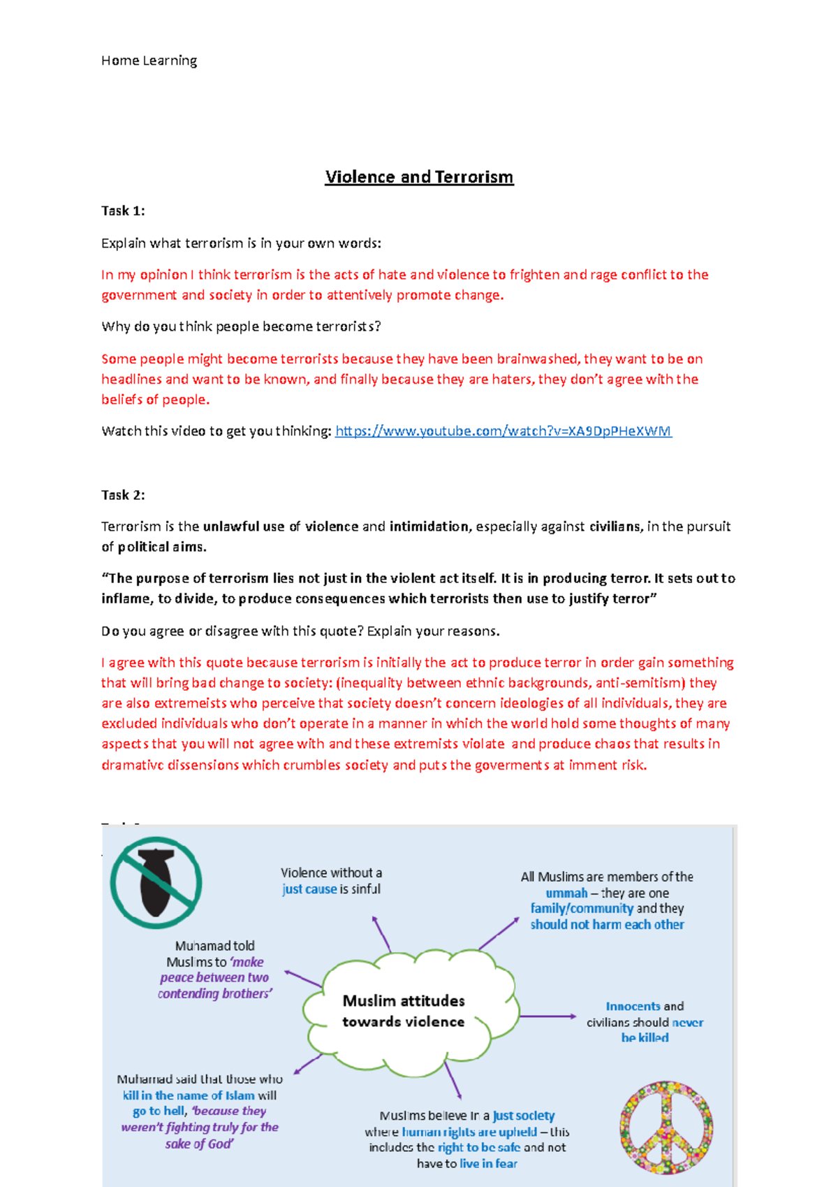 Violence and Terrorism ghjy8 - Violence and Terrorism Task 1: Explain what terrorism is in your ...