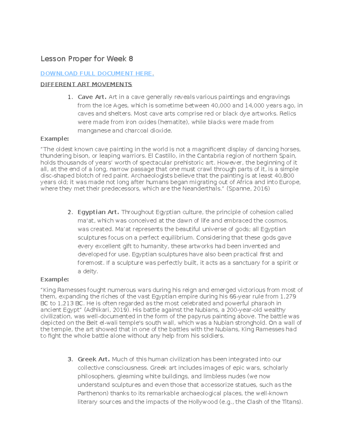 Art Week 8 - Art Appreciation Module Art Appreciation Module Art Appreciation Module Art ...