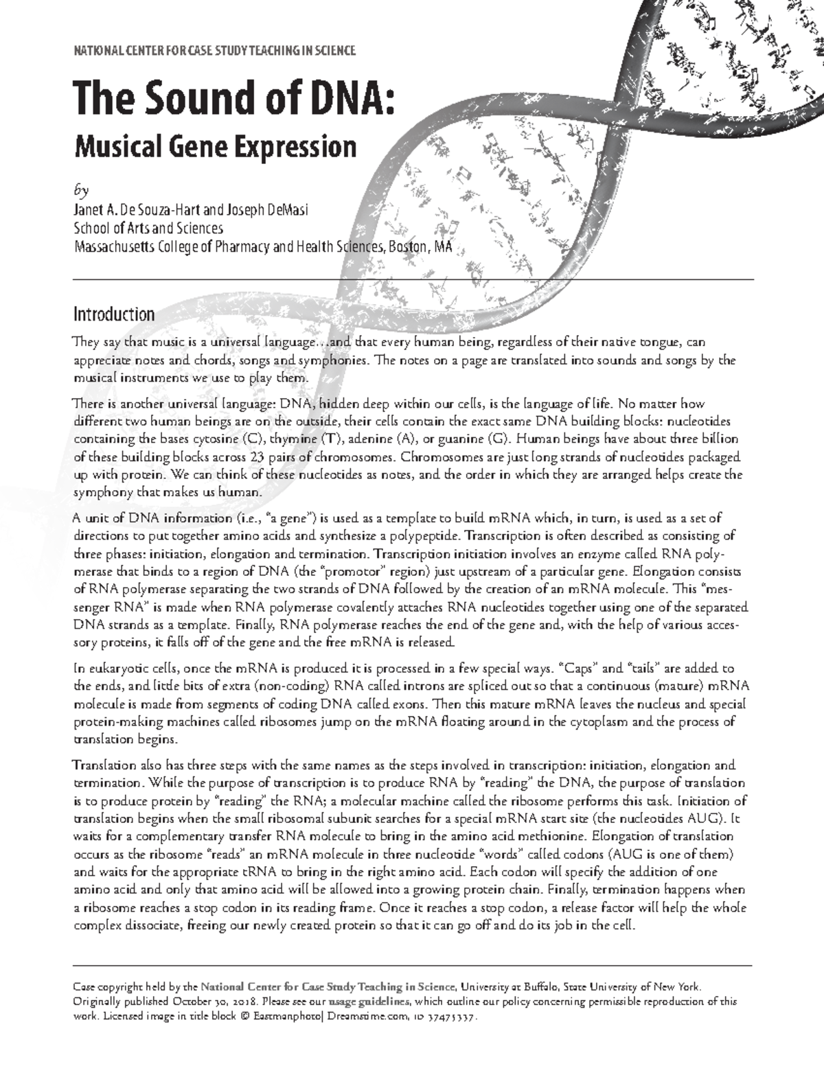 THE-DNA- Sound - Summary DNA - DNA - The Sound of DNA: Musical Gene ...