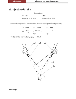 Bai-tap Co-khi-dai-cuong ME2030 2022 - I HỌC PHẦN: CƠ KHÍ ĐẠI CƯƠNG - ME N 1 - , : - ; - L a ch ...