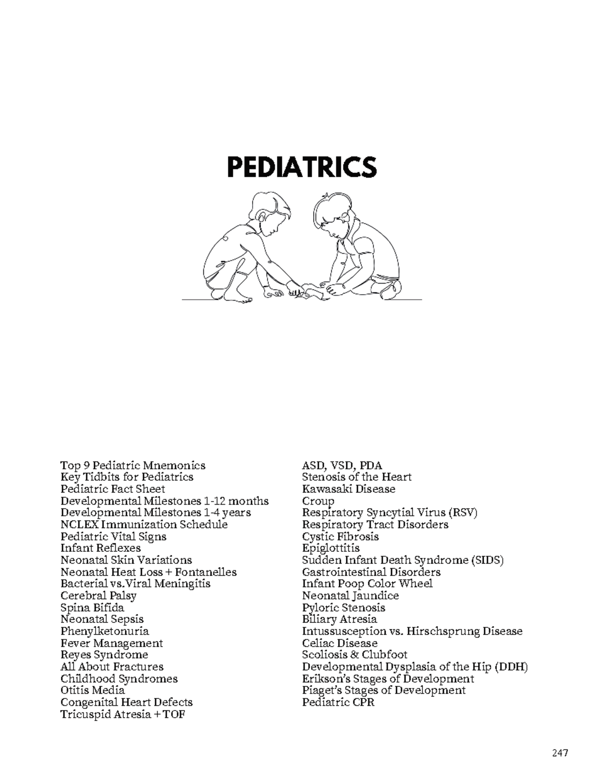 Pediatrics Study Guide - Key Facts and Mnemonics for RN - PEDIATRICS ...