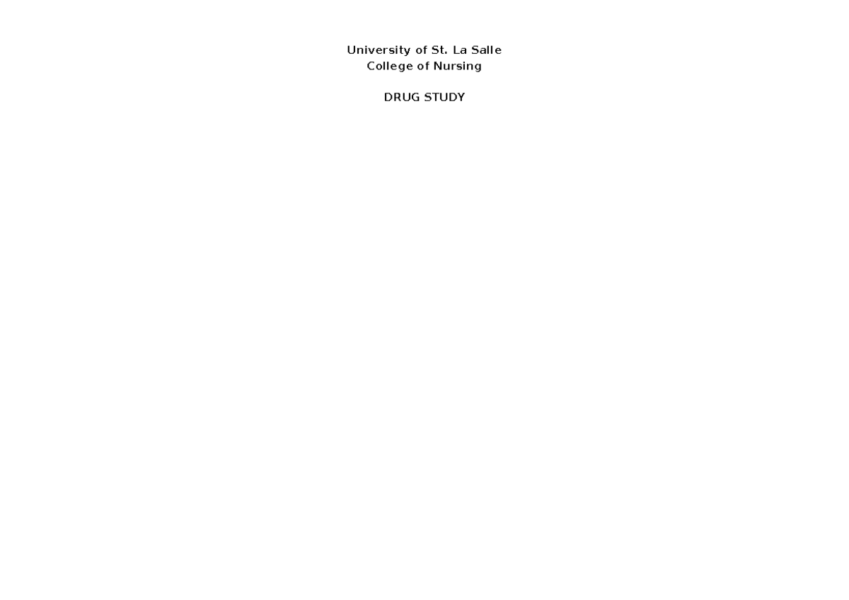Citicoline - Dug Study - University of St. La Salle College of Nursing ...