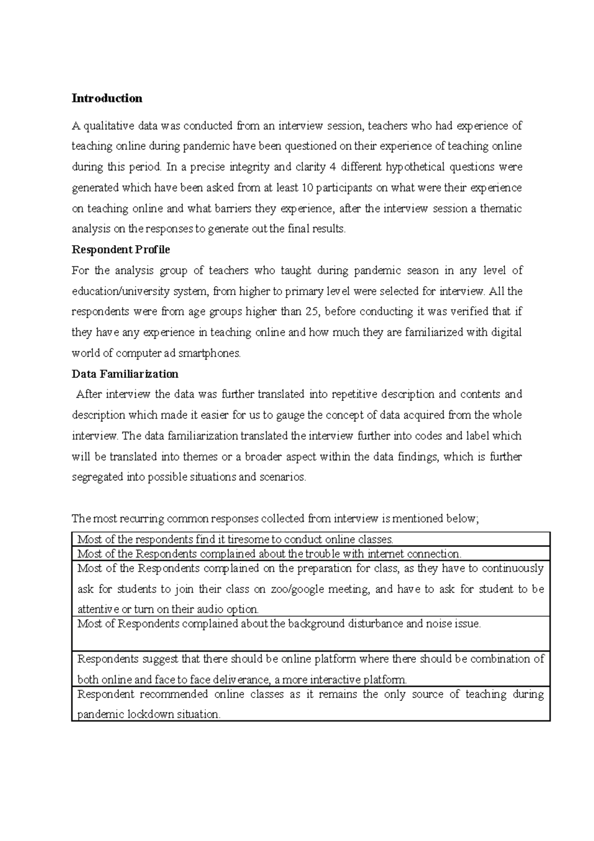 Thematic Analysis of SPSS - Introduction A qualitative data was ...