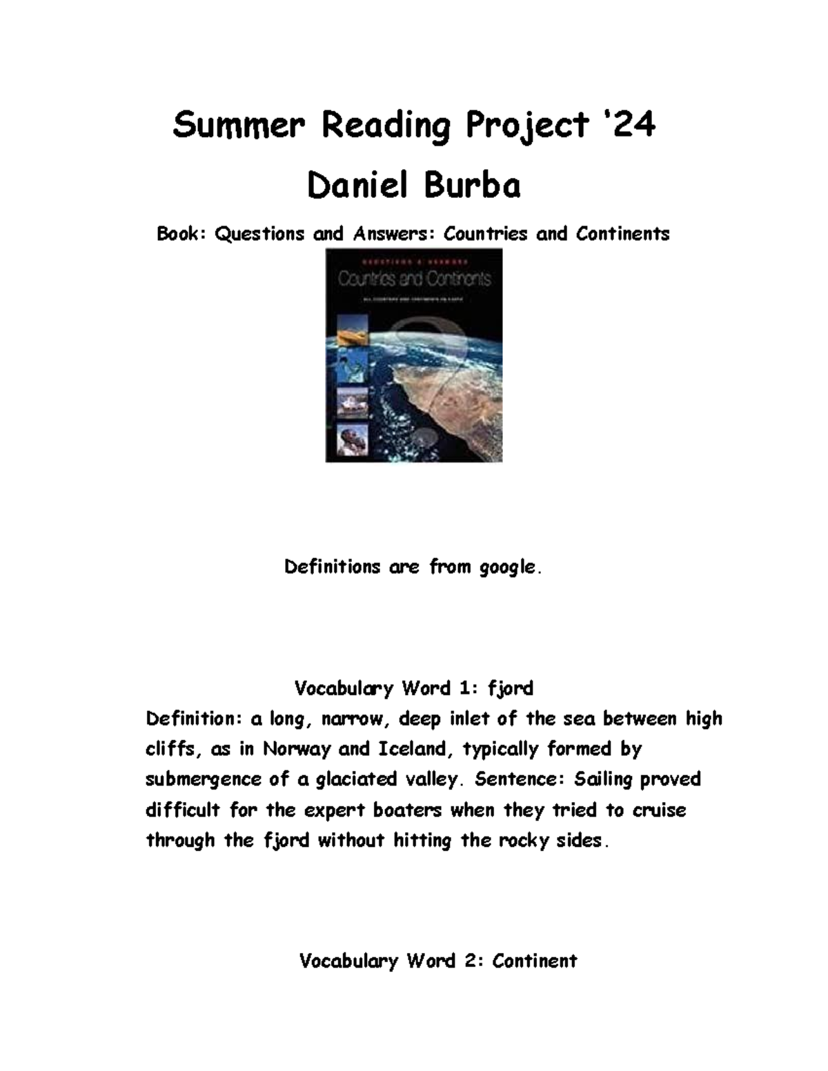 Summer Reading - skibidi - Summer Reading Project ‘ Daniel Burba Book ...