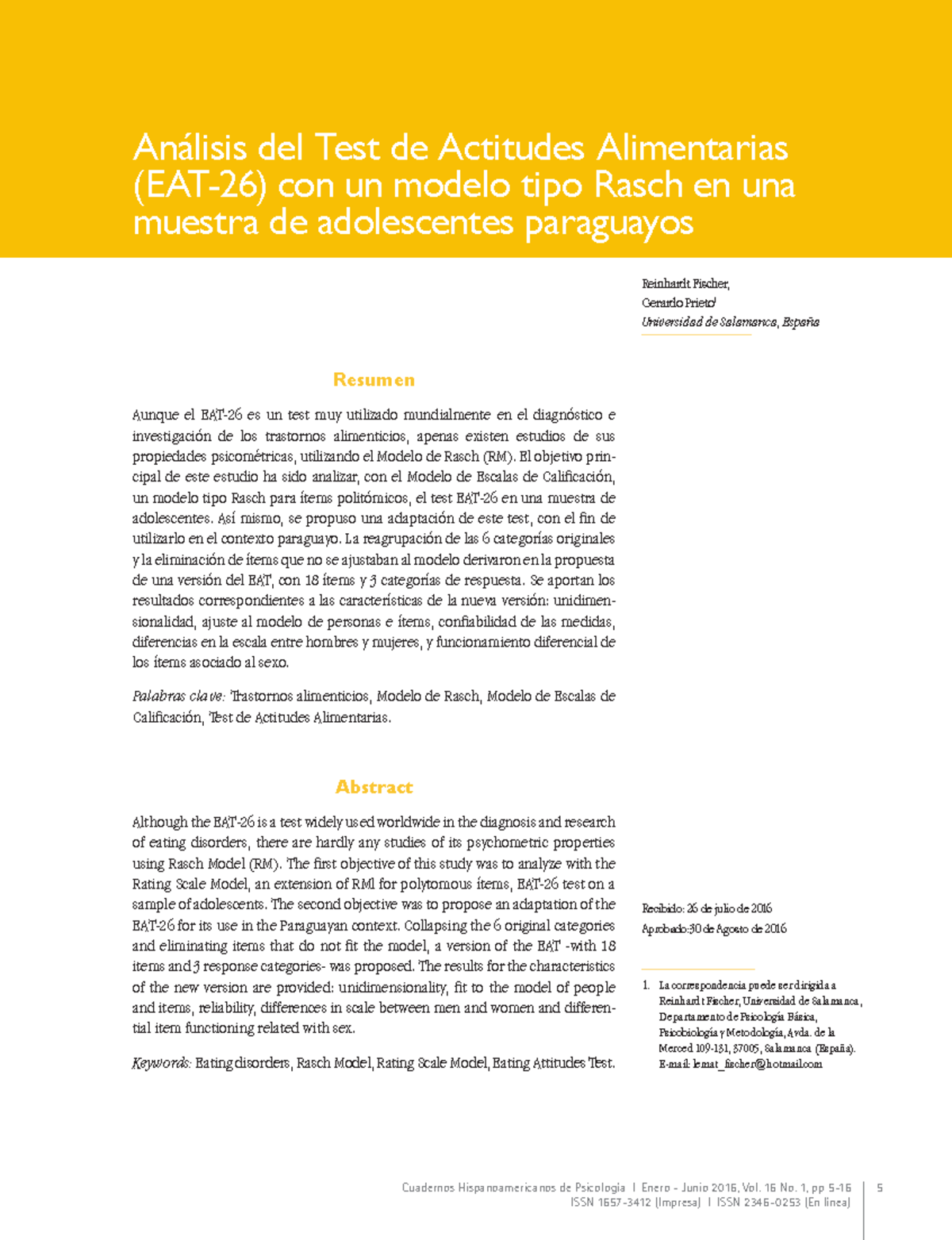 Analisis Del Test De Actitudes Alimentarias EAT 26 - Cuadernos ...