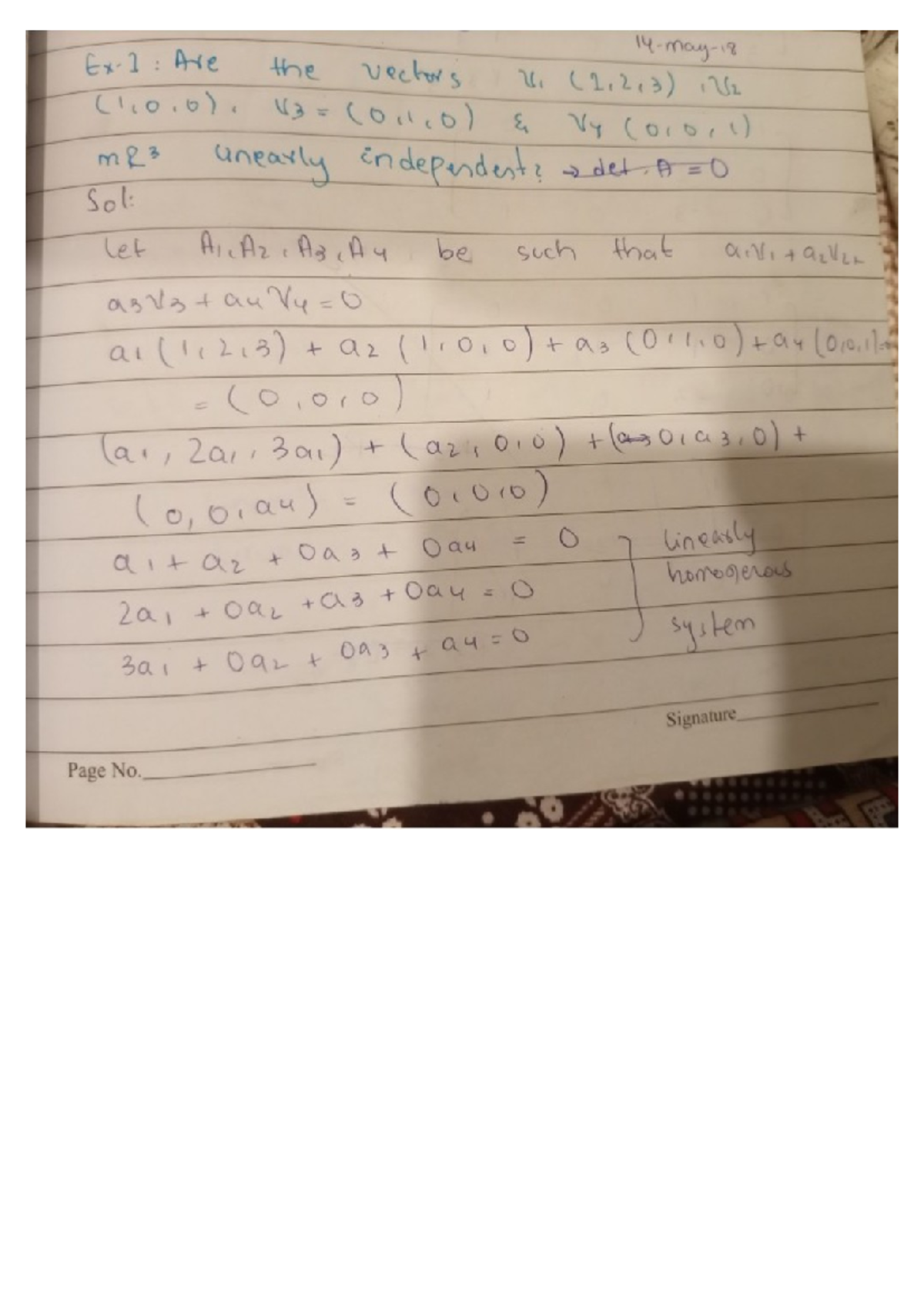 Linearly independent and dependent vectors - Ex : Are the vectors V. (2 ...