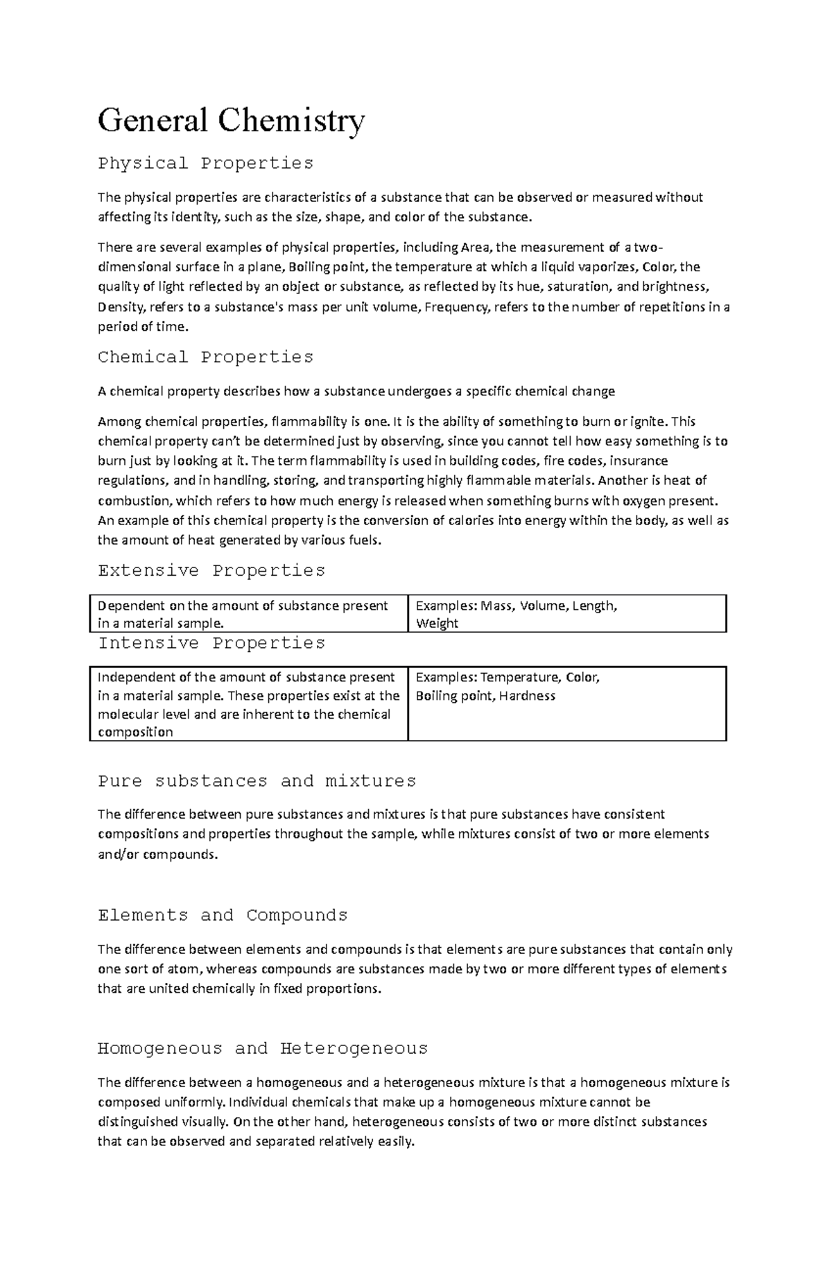 General Chemistry - General Chemistry Physical Properties The physical ...