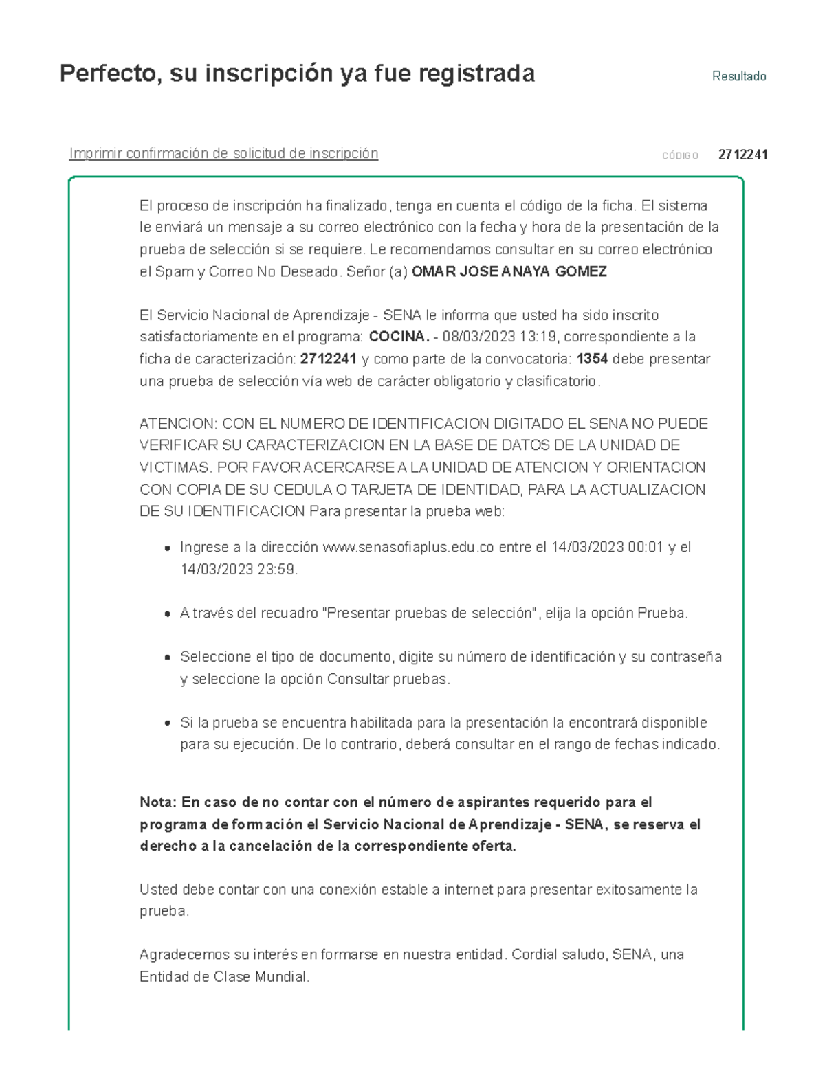 Cocina. Sofia Plus - Perfecto, su inscripción ya fue registrada ...