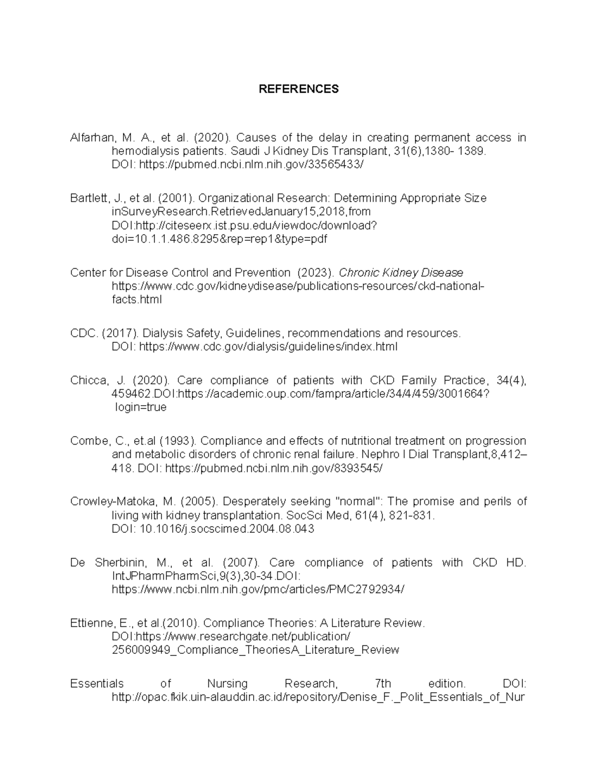 References - APA style - REFERENCES Alfarhan, M. A., et al. (2020 ...