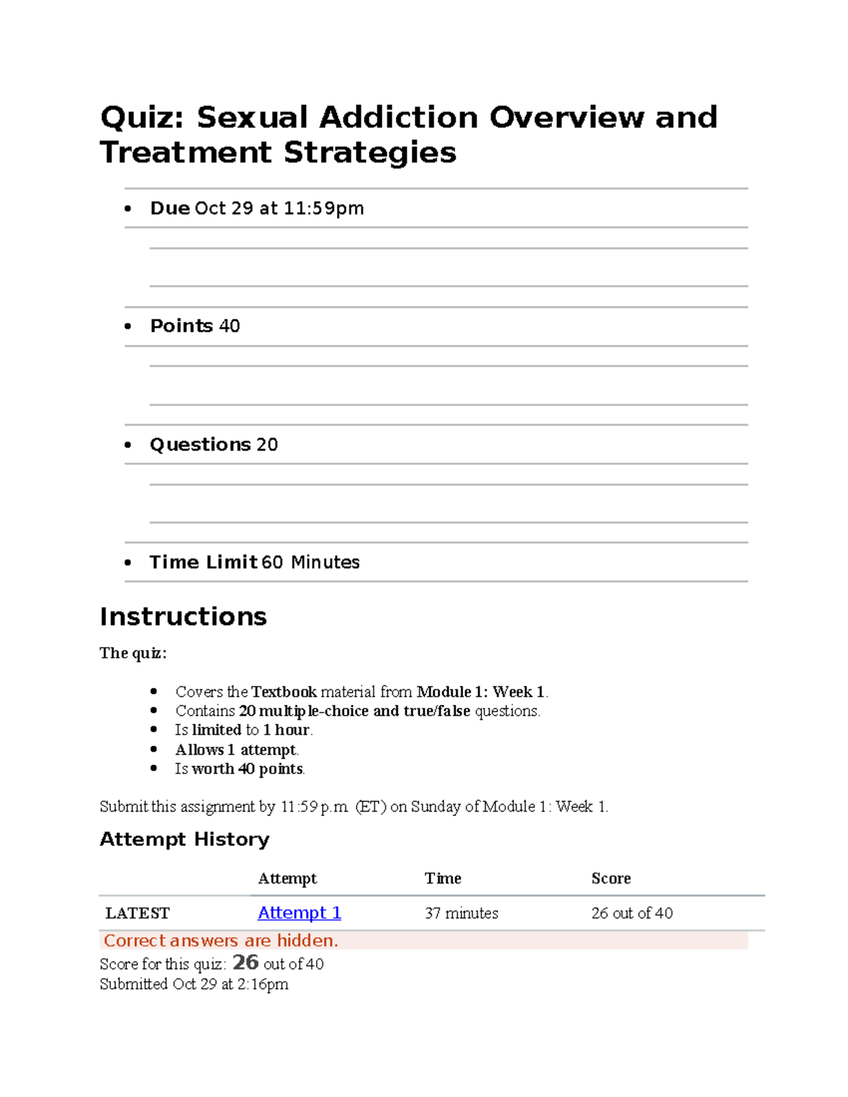 Lib5 - work - Quiz: Sexual Addiction Overview and Treatment Strategies ...
