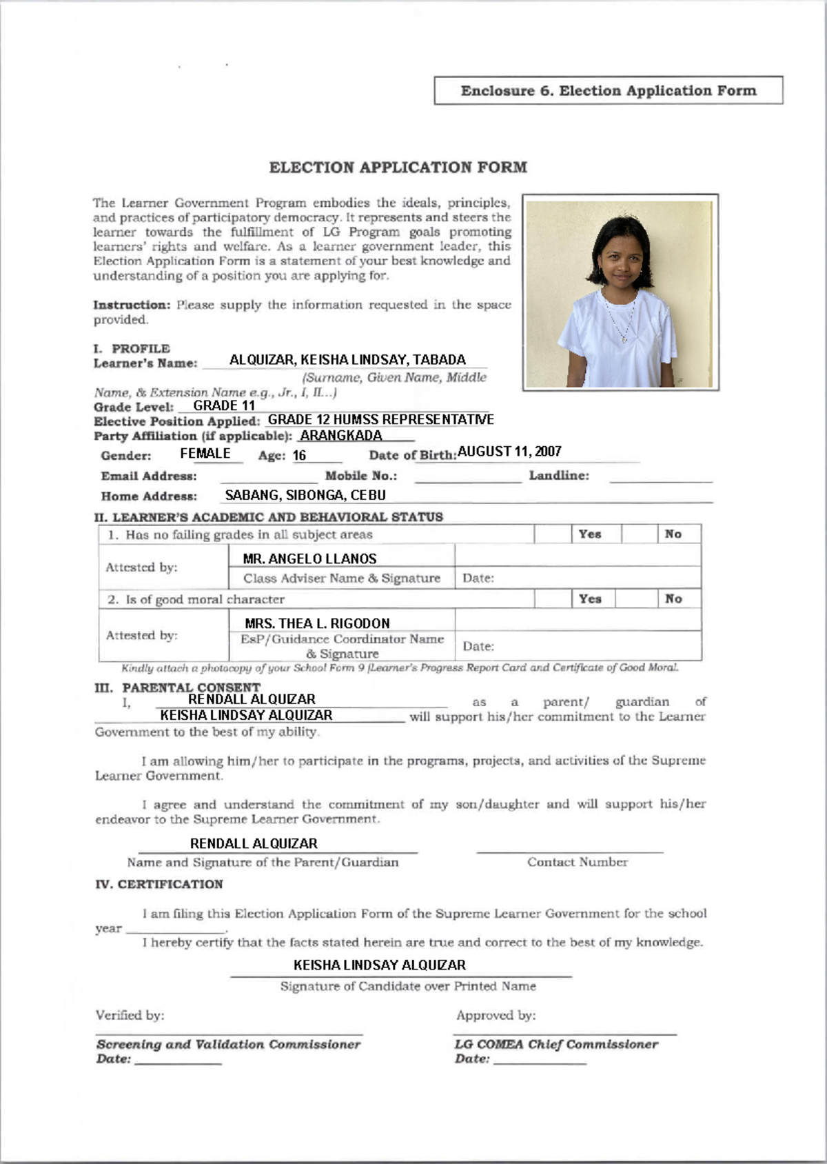 resume for applying - eduksayon sa pagpapakatao 9 - ALQUIZAR, KEISHA ...
