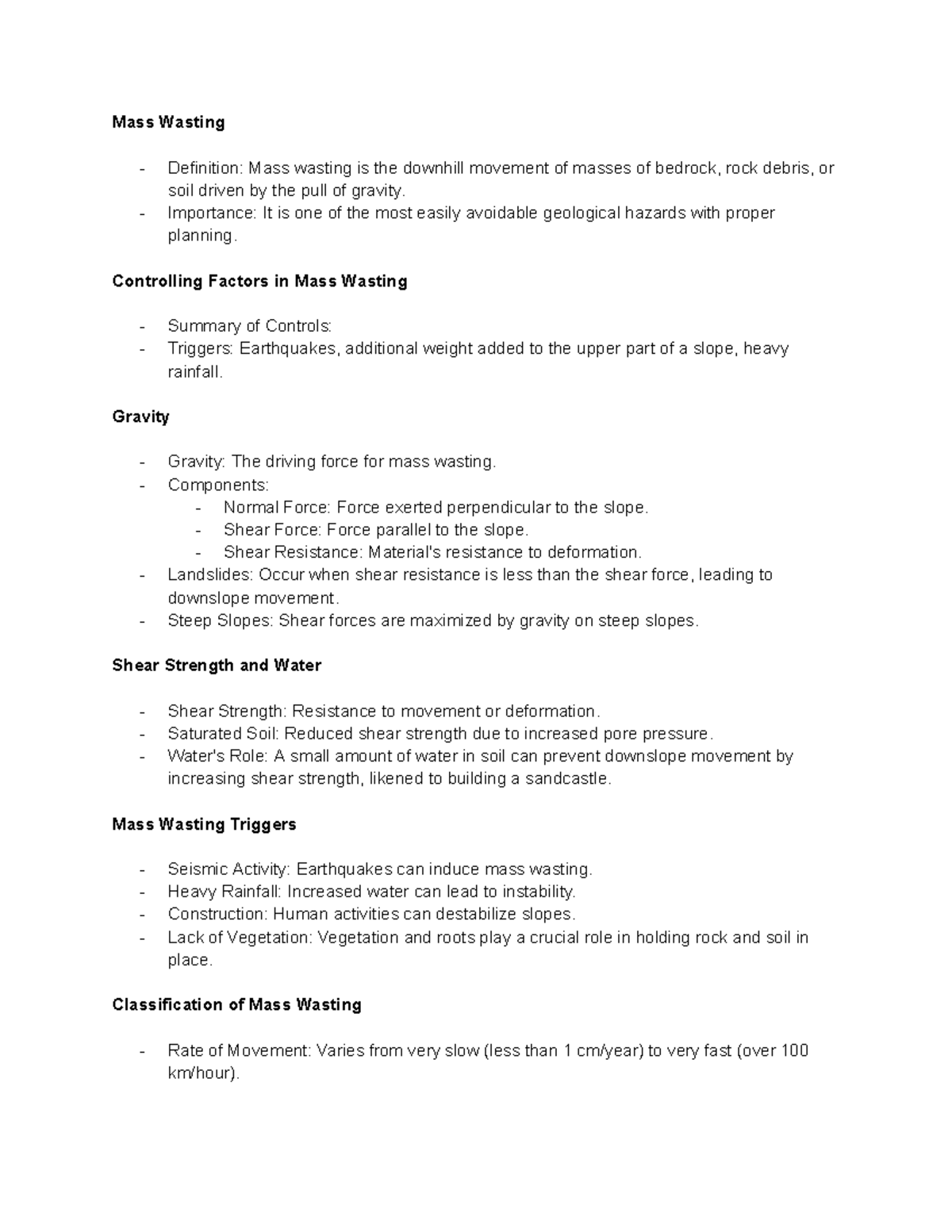 5-MASS Wasting - the falling of objects to different aspects of the ...