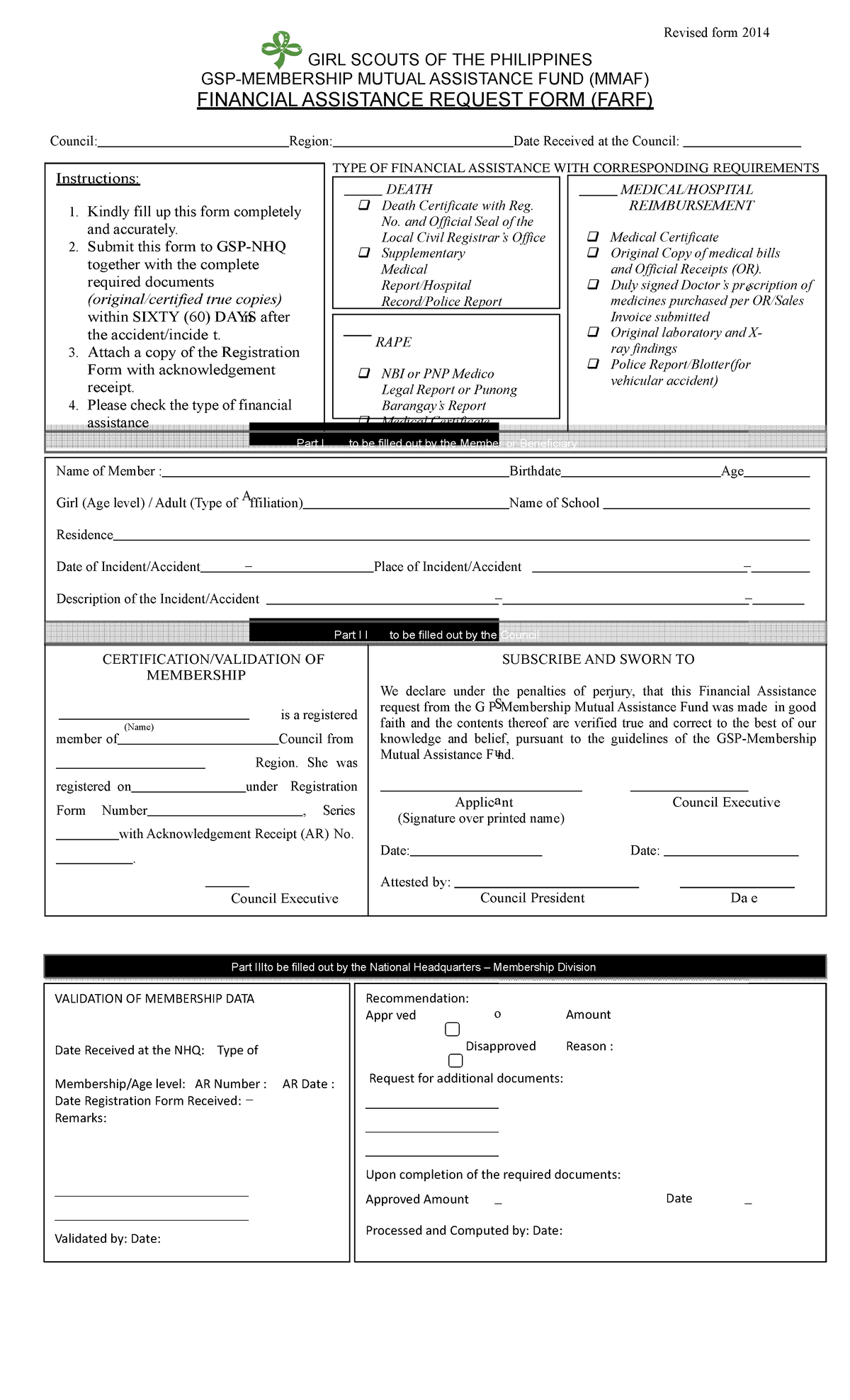 Microsoft Word mmaf revised - Part IIIto be filled out by the National ...