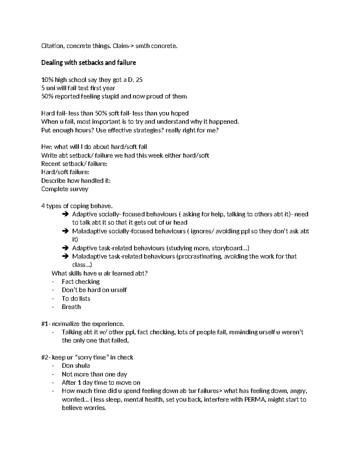 Oct 30 lesson- Dealing with setbacks and failure - Citation, concrete ...