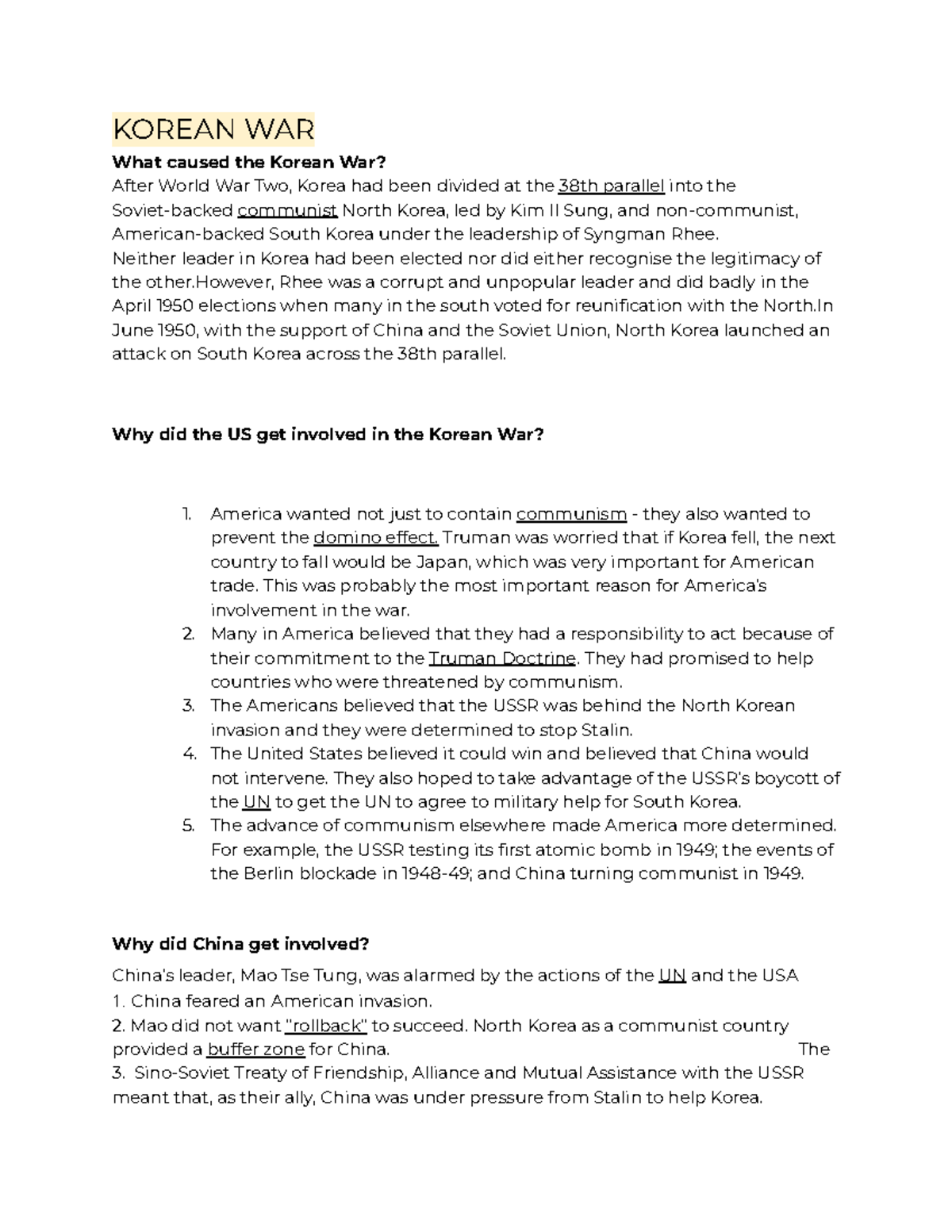 Korean WAR - KOREAN WAR What caused the Korean War? After World War Two ...