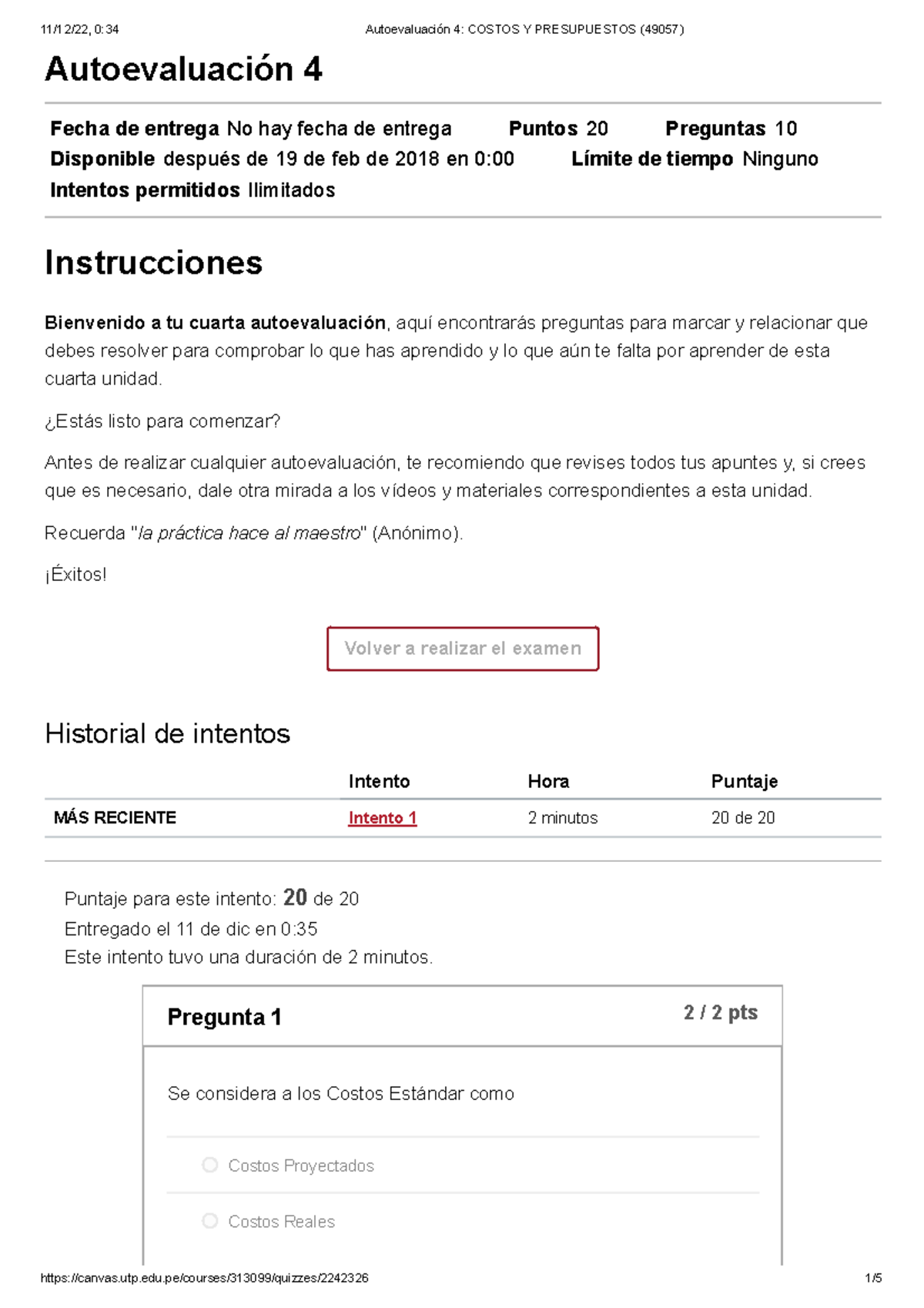 Autoevaluación 4 Costos Y Presupuestos (49057) - Autoevaluación 4 Fecha de entrega No hay fecha ...