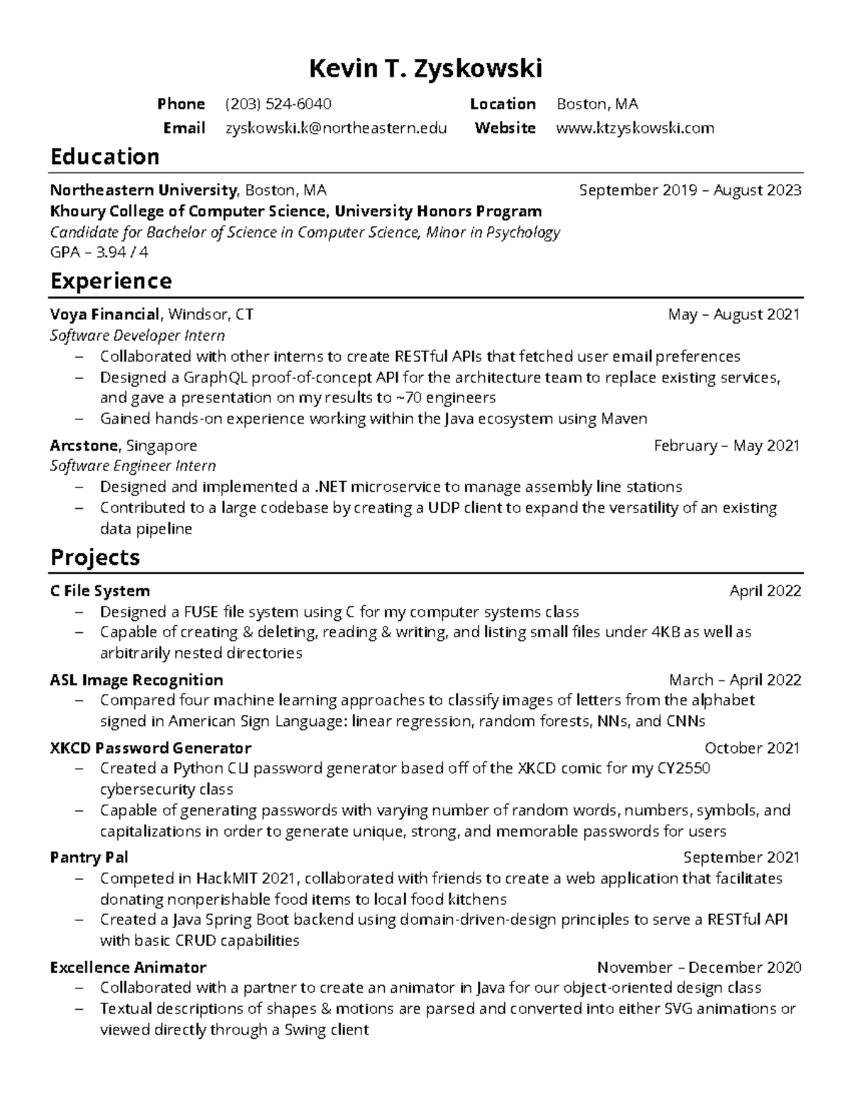 Ktzyskowski-resume - AP Computer Science sample resume of Computer ...