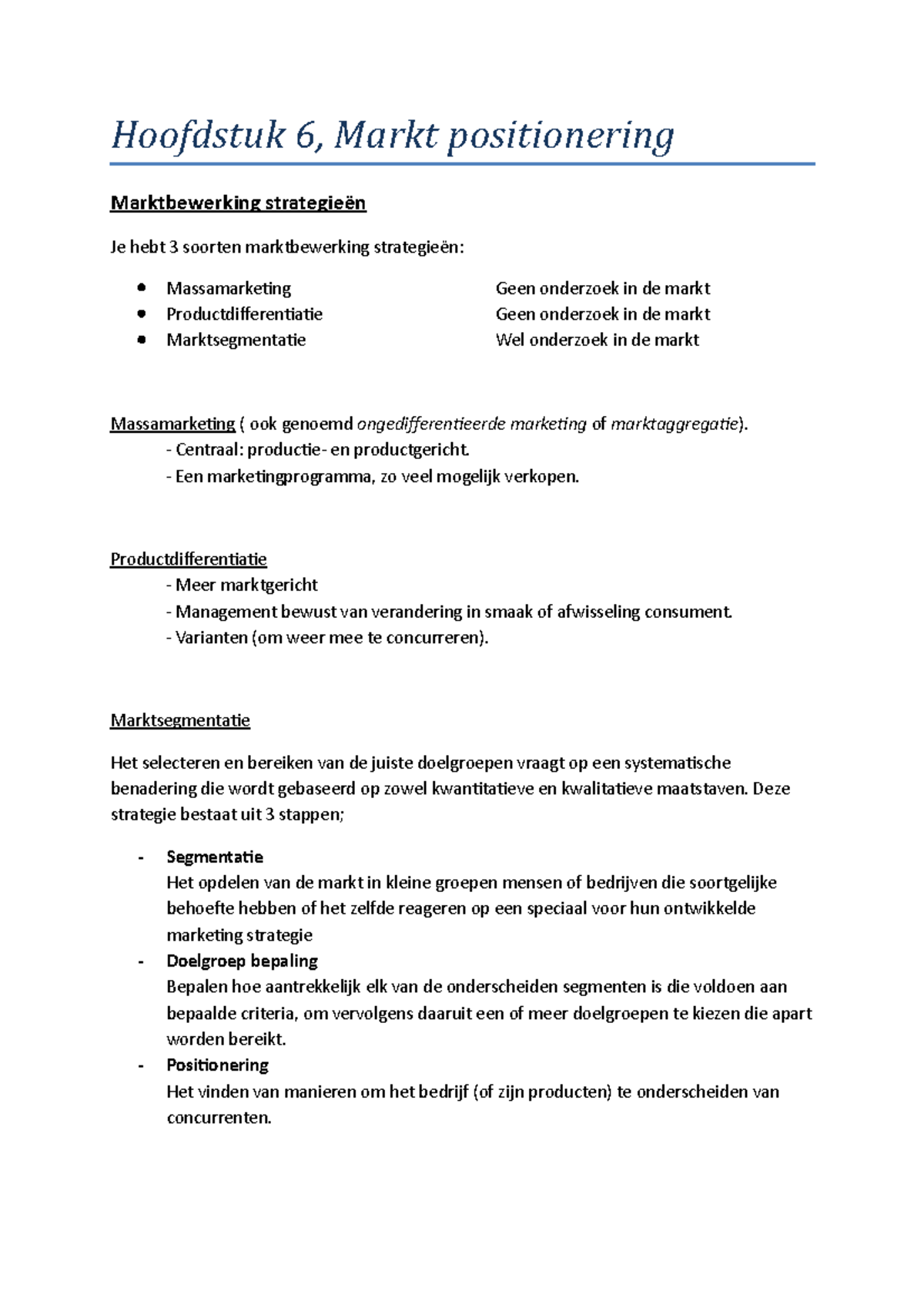 Samenvatting H6 en H15 - Grondslagen van de Marketing - Hoofdstuk 6 ...